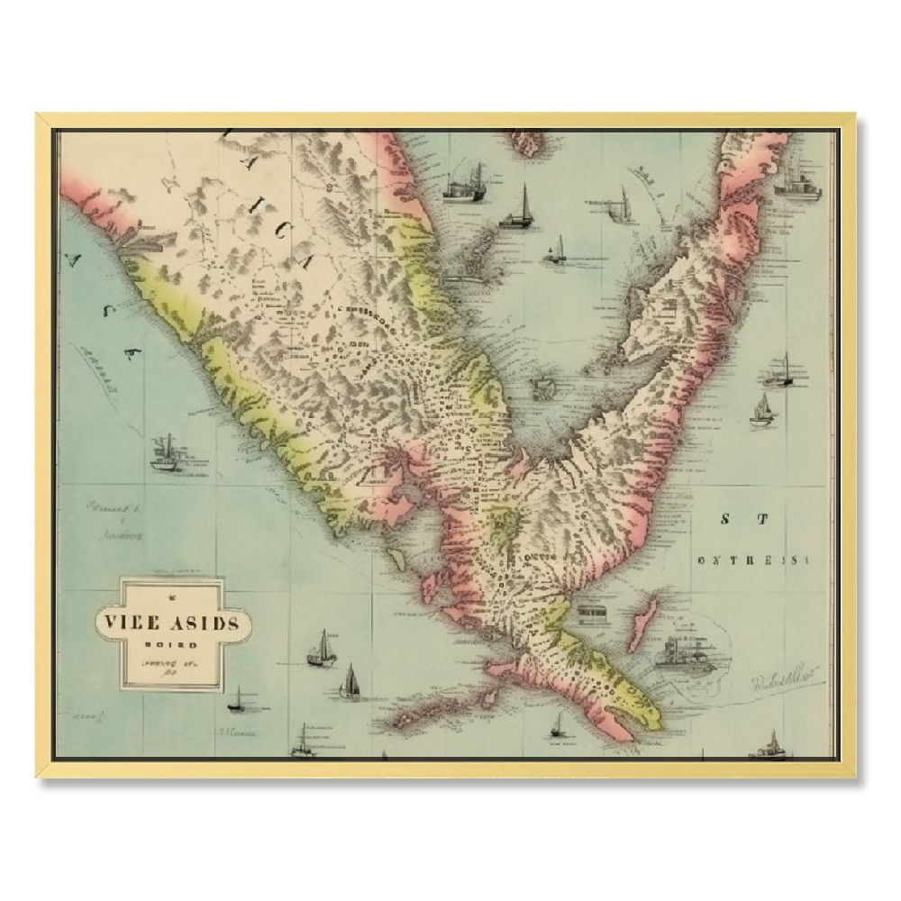 Colton Map The West Indies Vintage Art Print Framed Poster Wall Decor ...
