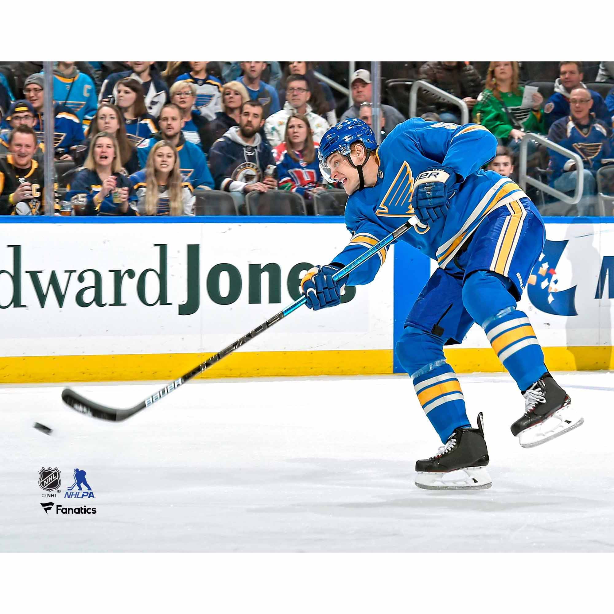 Colton Parayko St. Louis Blues Unsigned Blue Jersey Shooting vs ...