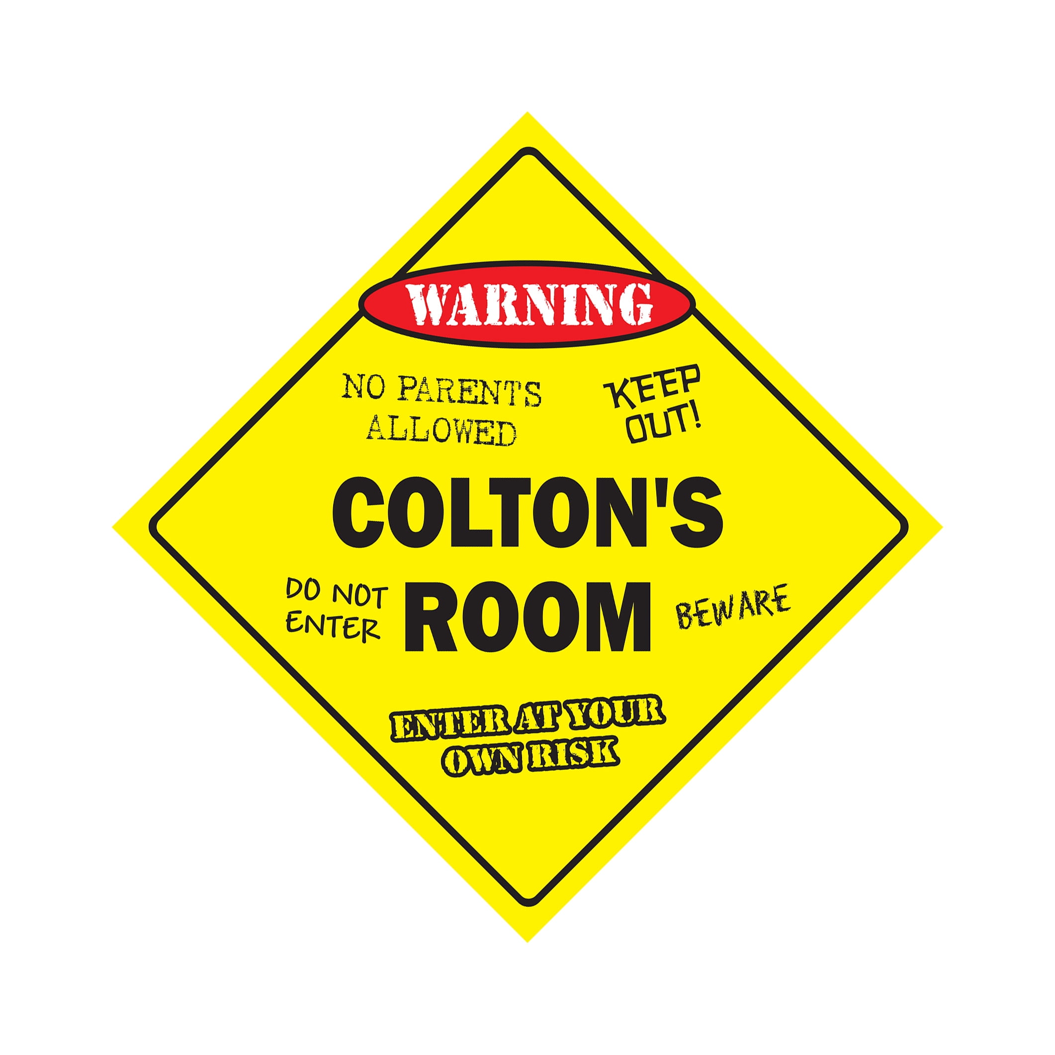 Colton's Room Sign Crossing Zone Xing | Indoor/Outdoor | 14" Tall kids ...