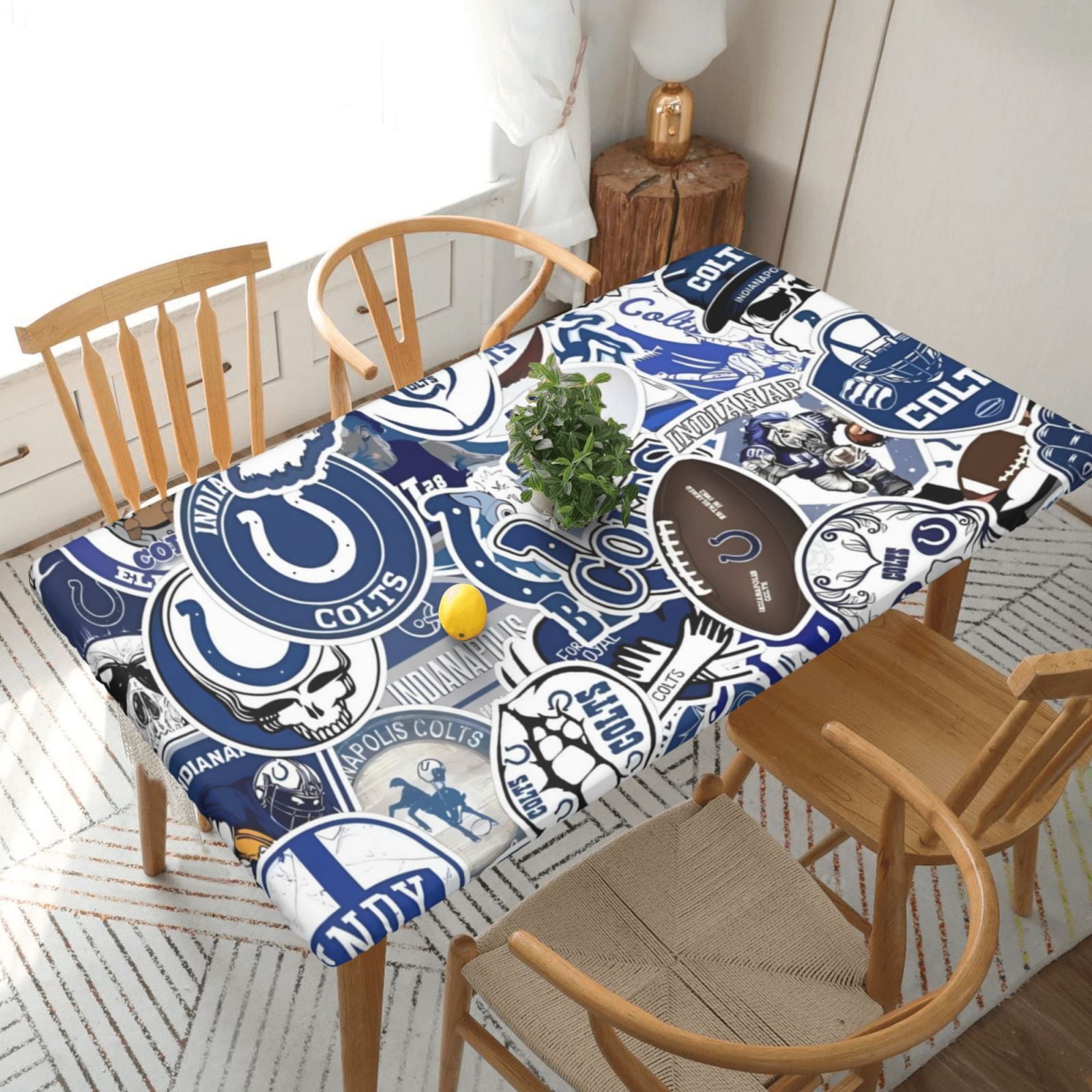 Colts Elastic Edged Table Cover 5FT Square Polyester Tablecloth ...
