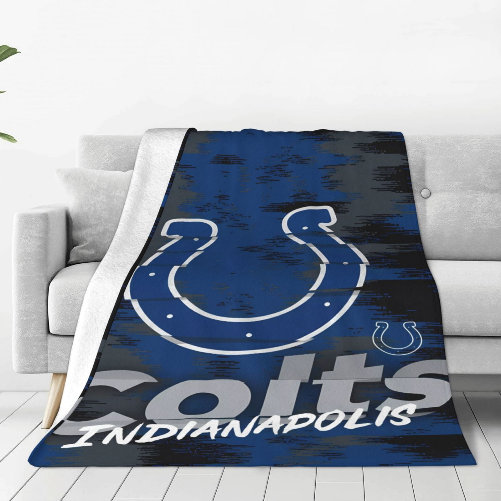 Colts Football Team Fans Super Soft Fleece Blanket, Comfortable Air Conditioning Blanket, Four ...
