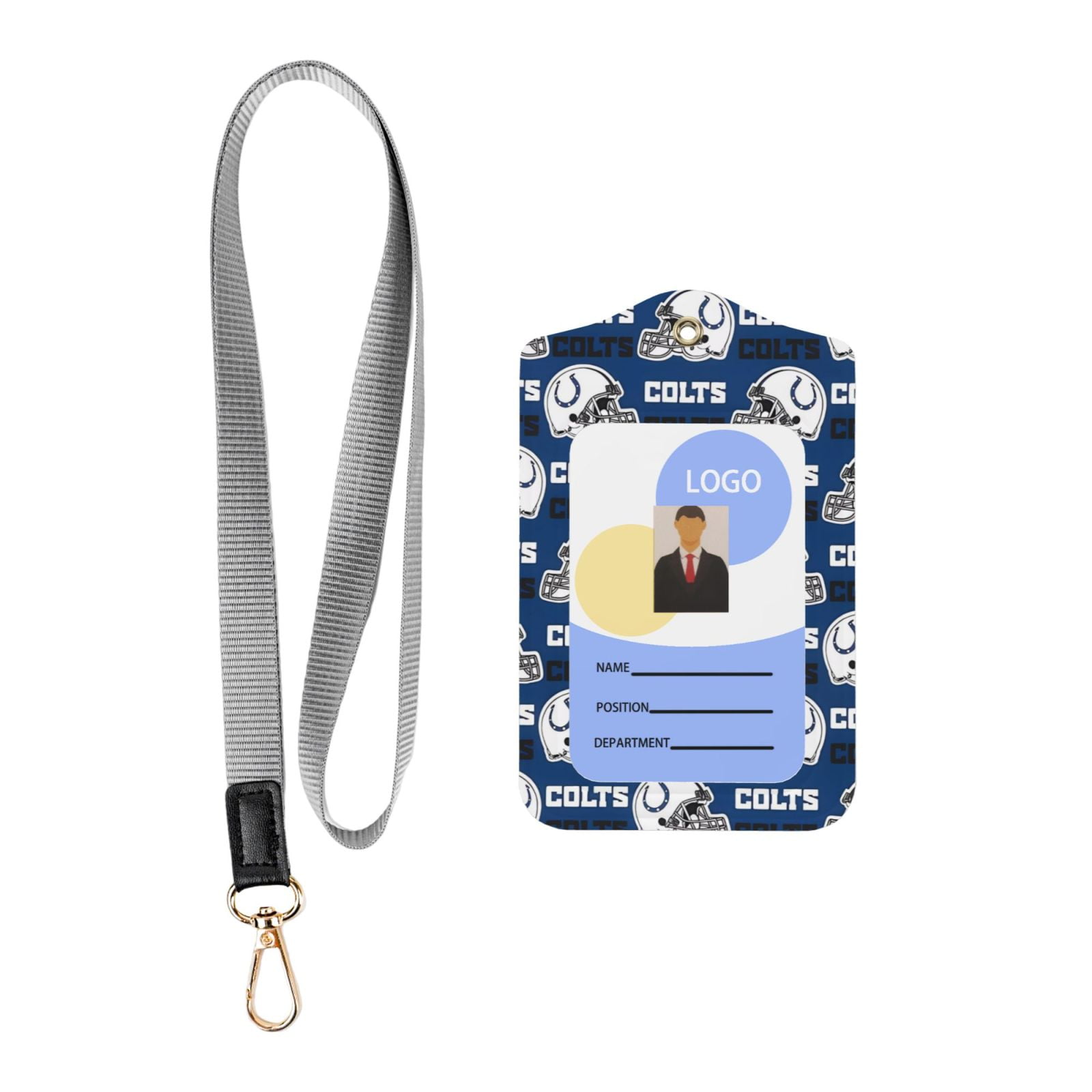 Colts Hard Plastic ID Card Holder with Clear Window for Office School ...