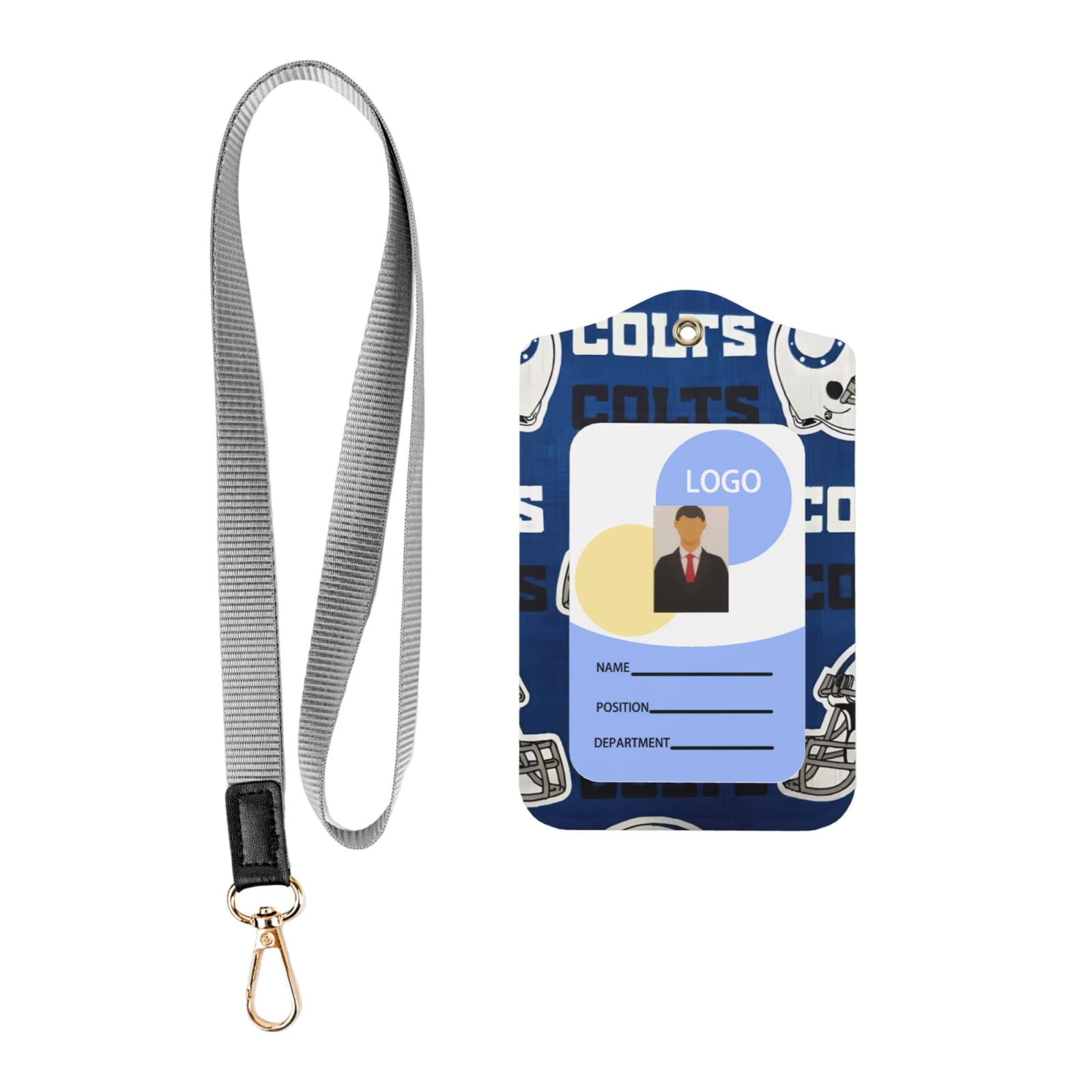 Colts Hard Plastic ID Card Holder with Clear Window for Office School ...