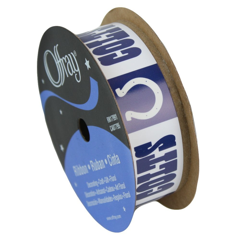 Colts Printed Ribbon 7/8-Inch Width, 9 Foot Spool - Walmart.com