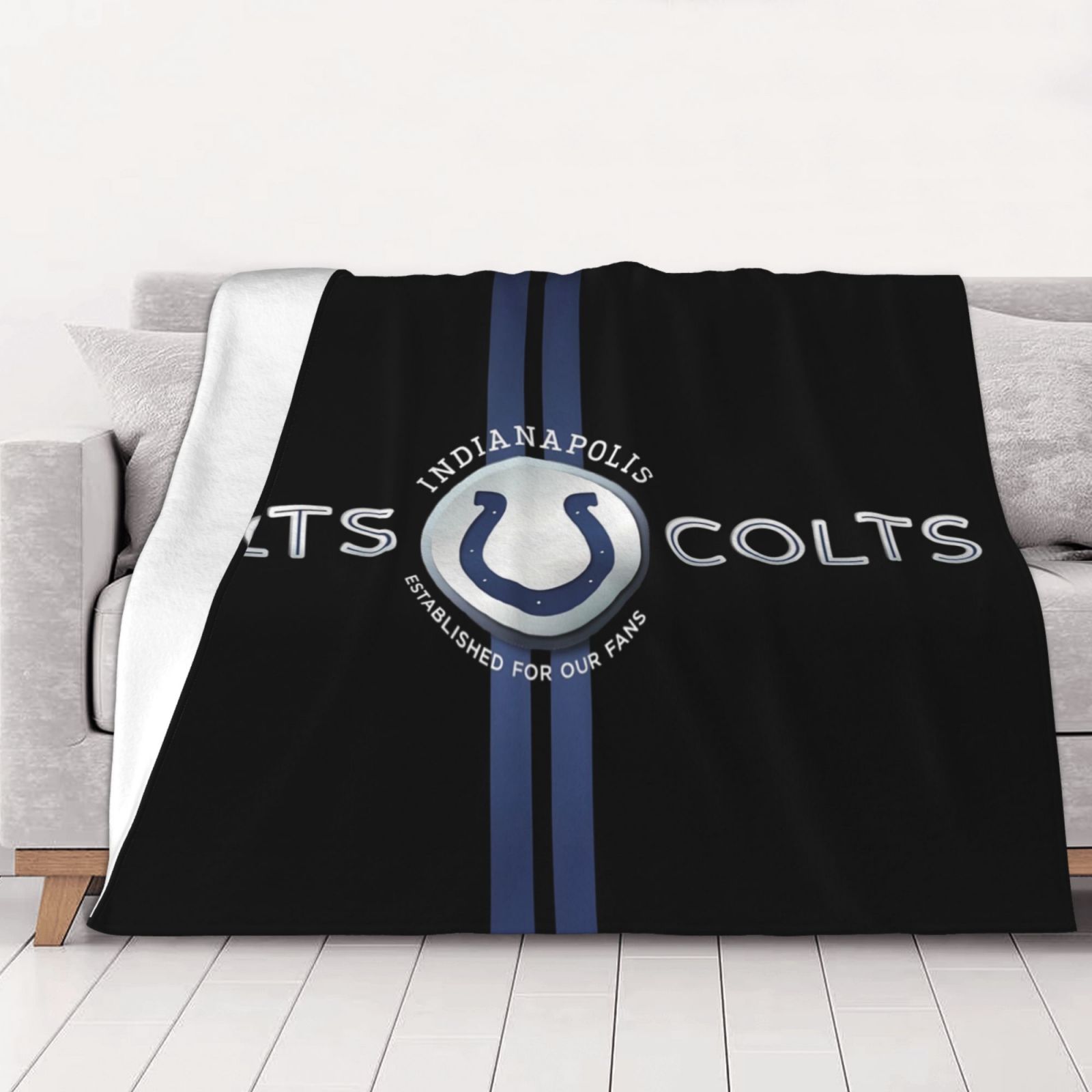 Colts Sports Theme Blanket Super Soft Flannel Blanket Light Warm Lunch ...