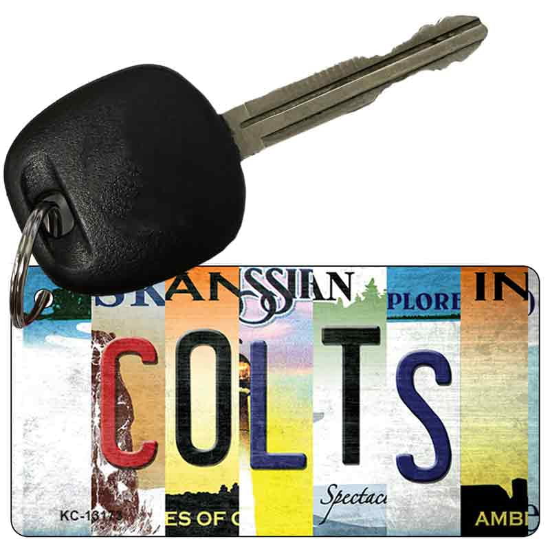 Colts Strip Art Novelty Metal Key Chain KC-13173 3" x 1.5" Key Chain ...