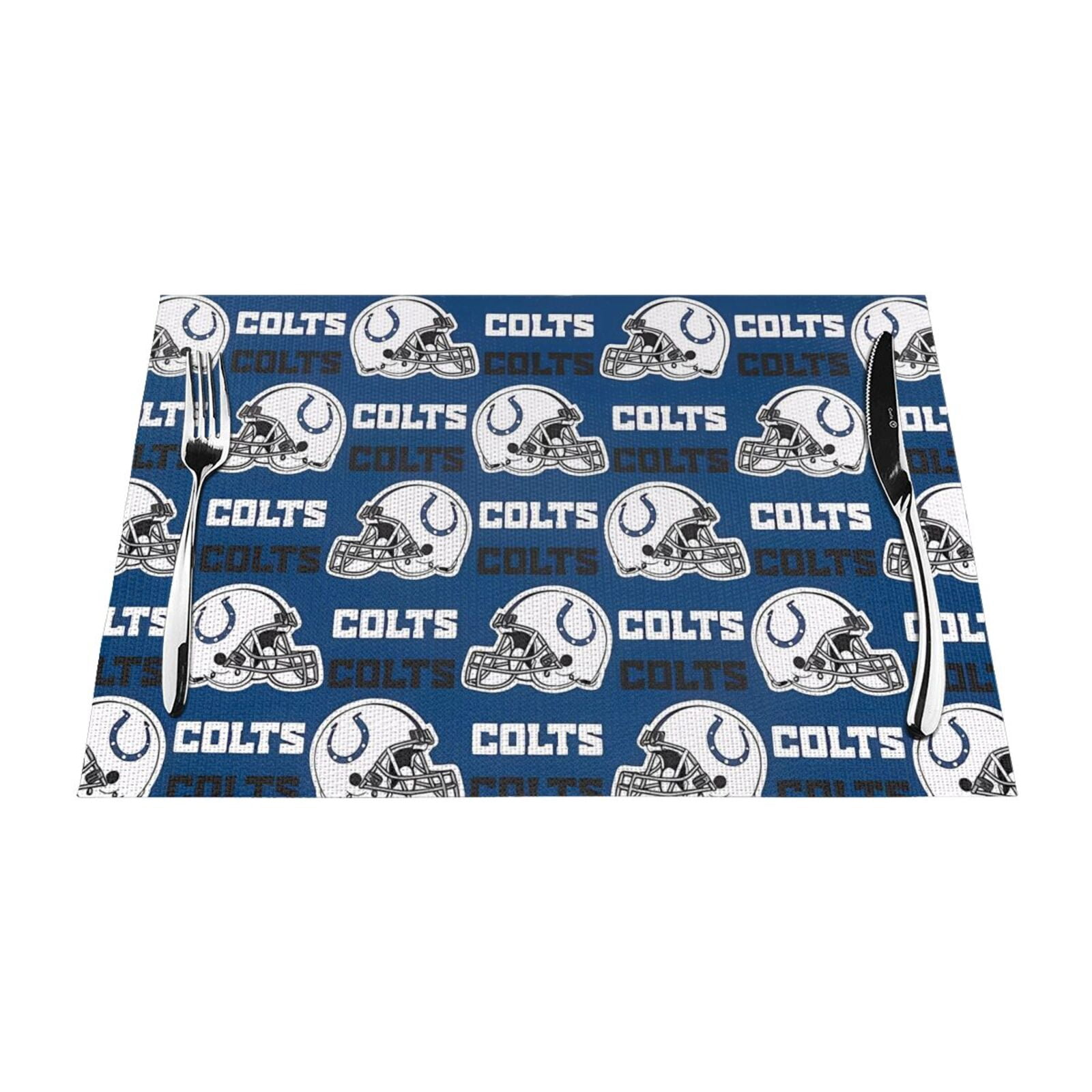 Colts Team Pvc Woven Placemat 12x18in (1 Piece Pack, 4 Piece Pack, 6 ...