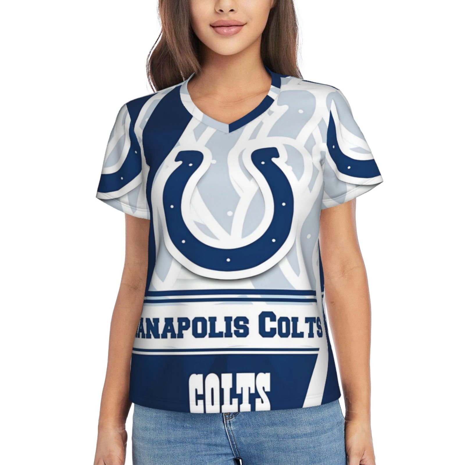 Colts Women's Classic V-Neck T-Shirt Summer Fashion New T Shirts Women ...