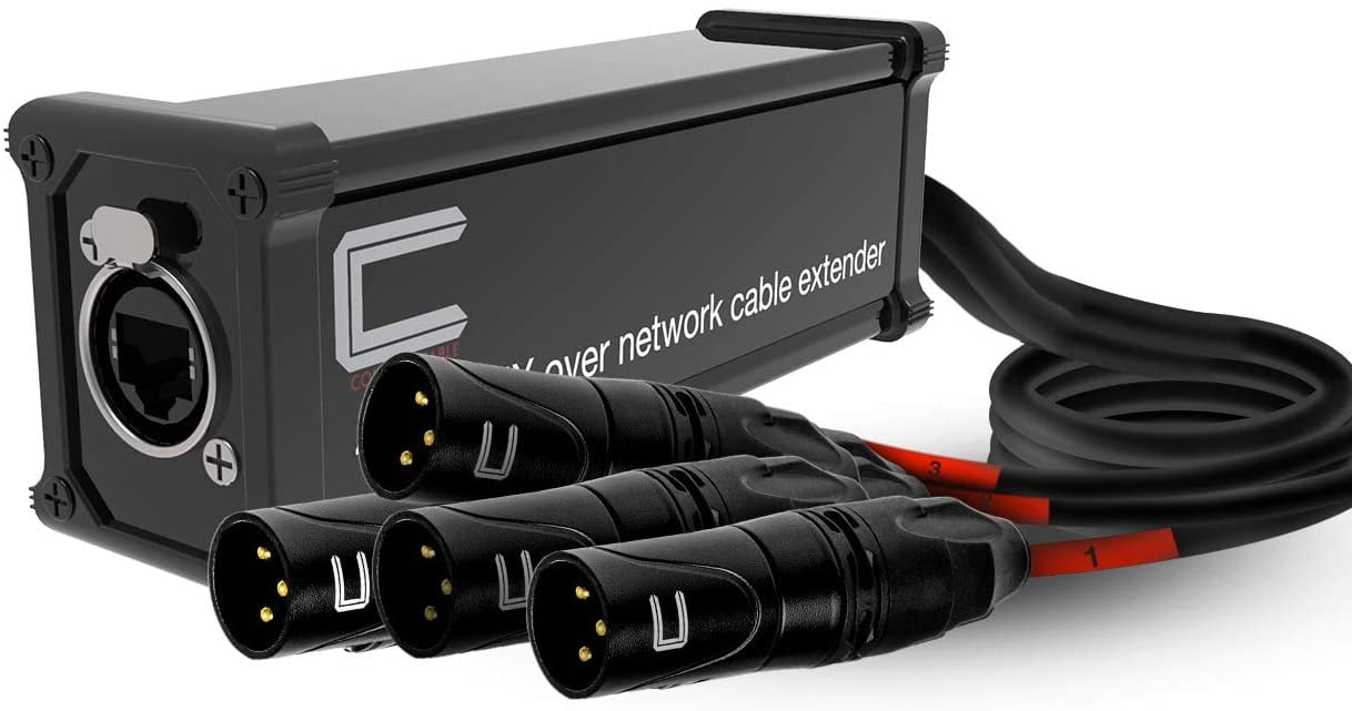 Coluber Cable 4 Channel 3-Pin XLR Male-Single Ethercon Cable Snake ...