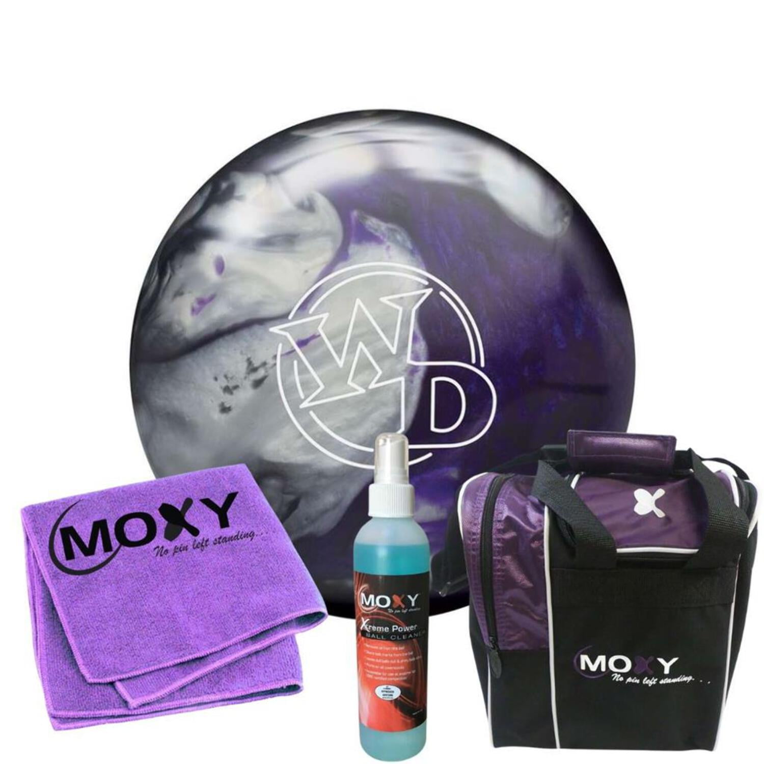 Columbia 300 White Dot Black/Purple/Silver Bowling Ball | Moxy Strike Purple Bowling Bag | Moxy ...