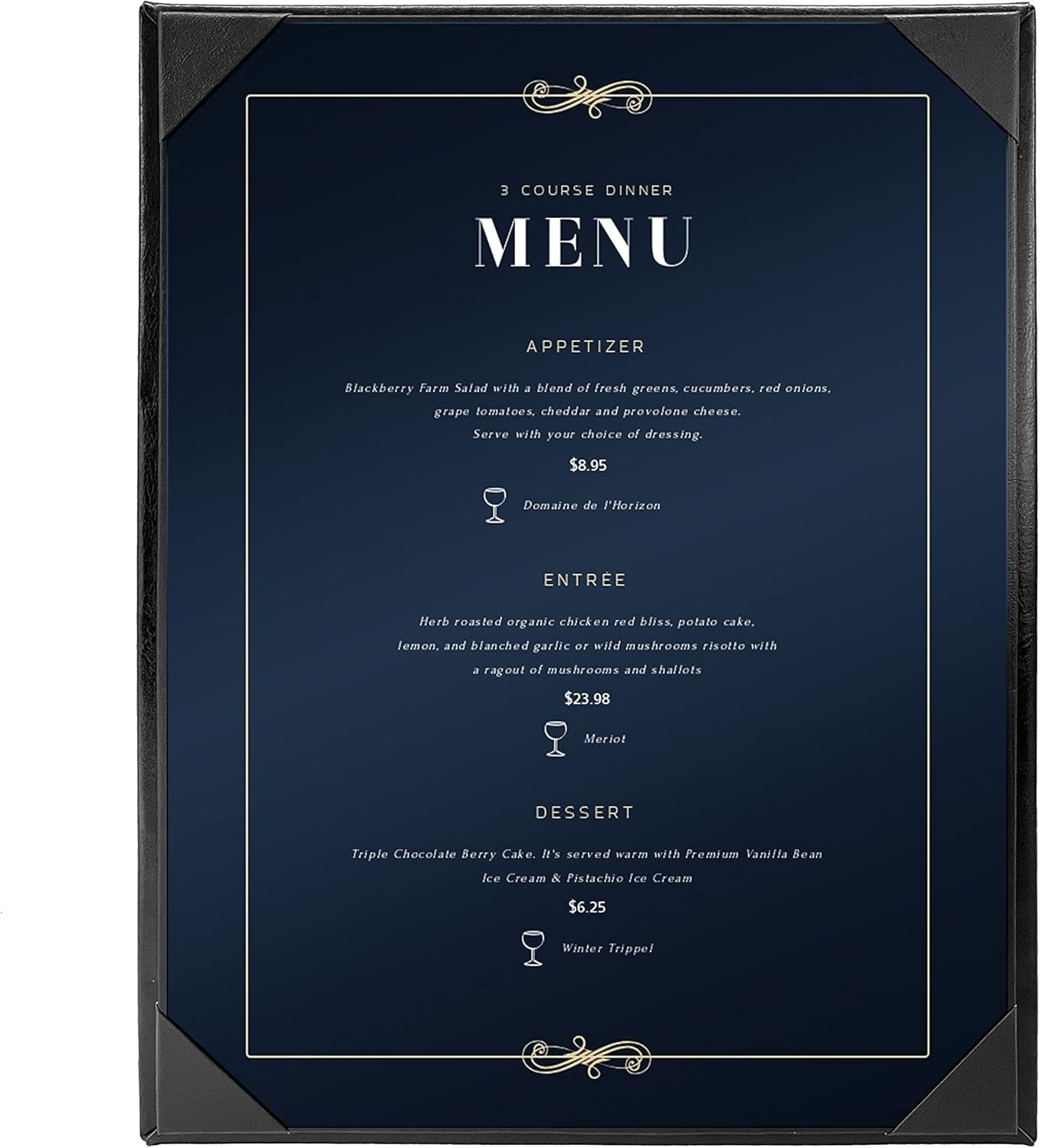 Columbia Casebound Menu Covers – 5-Pack, Black Premium Faux Leather ...