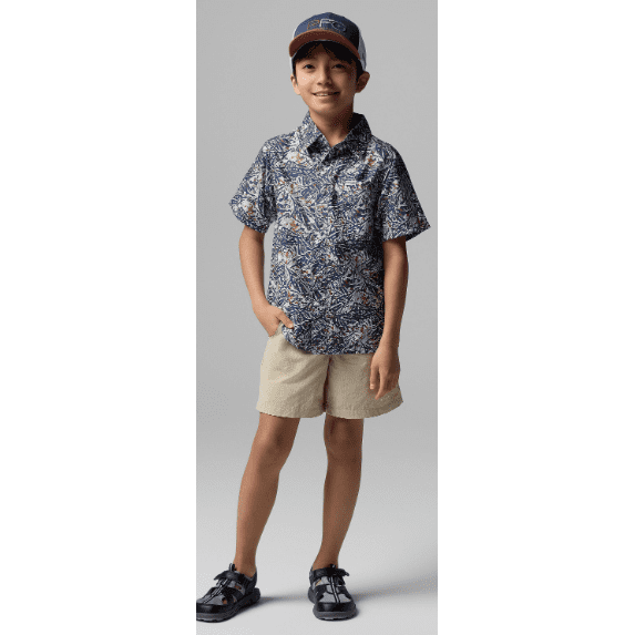 Columbia NOCTURNAL Boys' PFG Super Slack Tide Short Sleeve Camp Shirt ...