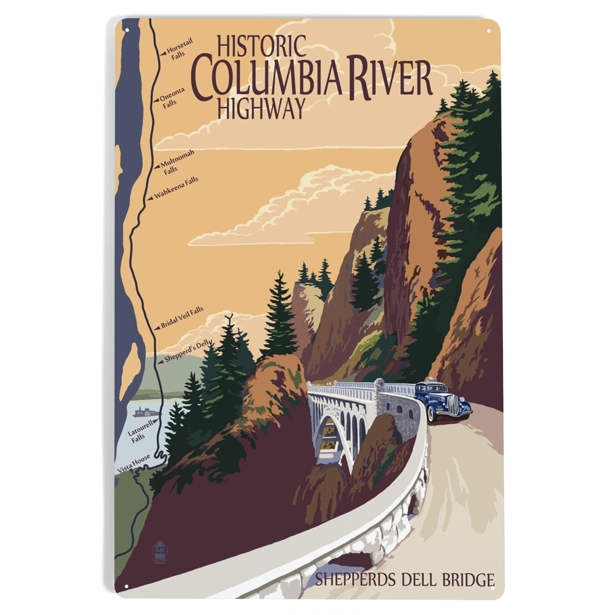 Columbia River Gorge, Oregon, Historic Columbia River Highway (12x18 ...