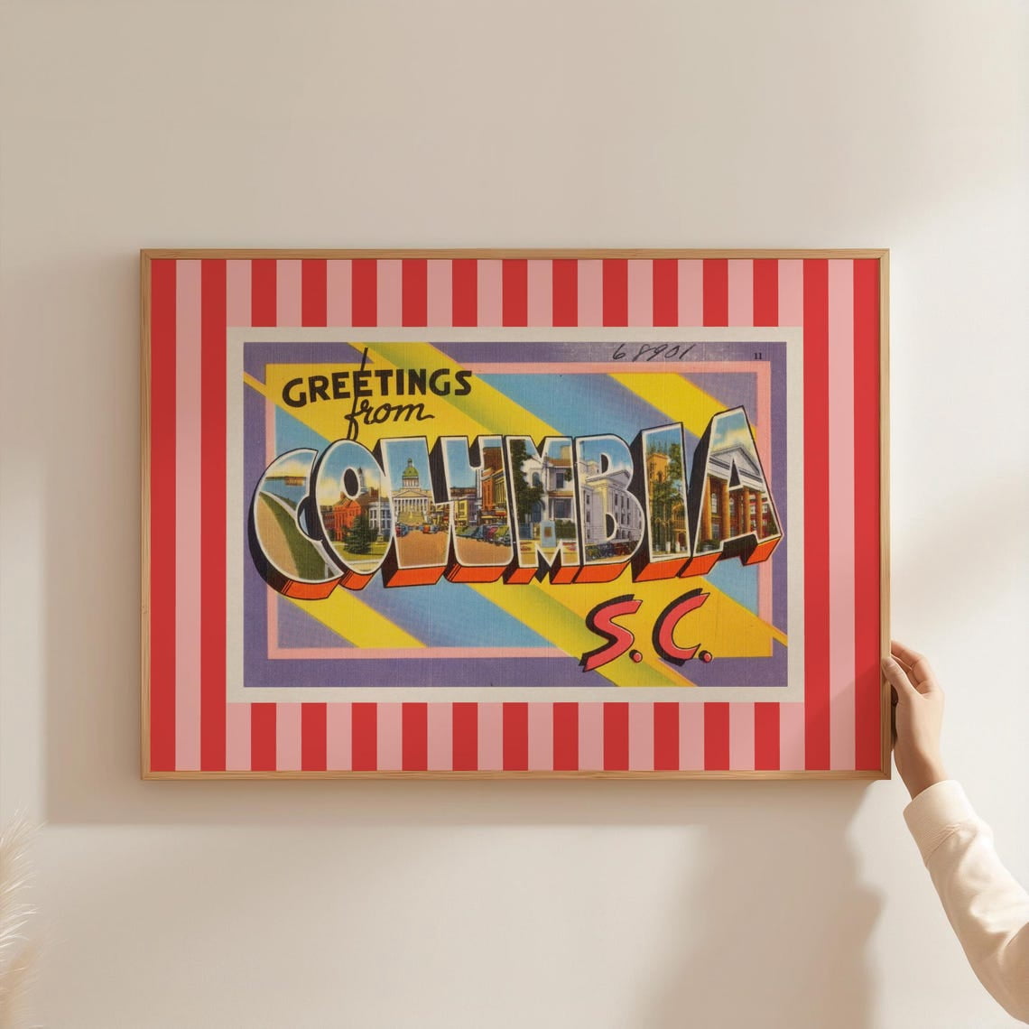 Columbia Sc Wall Art Columbia South Carolina Print Vintage Sc Dorm ...