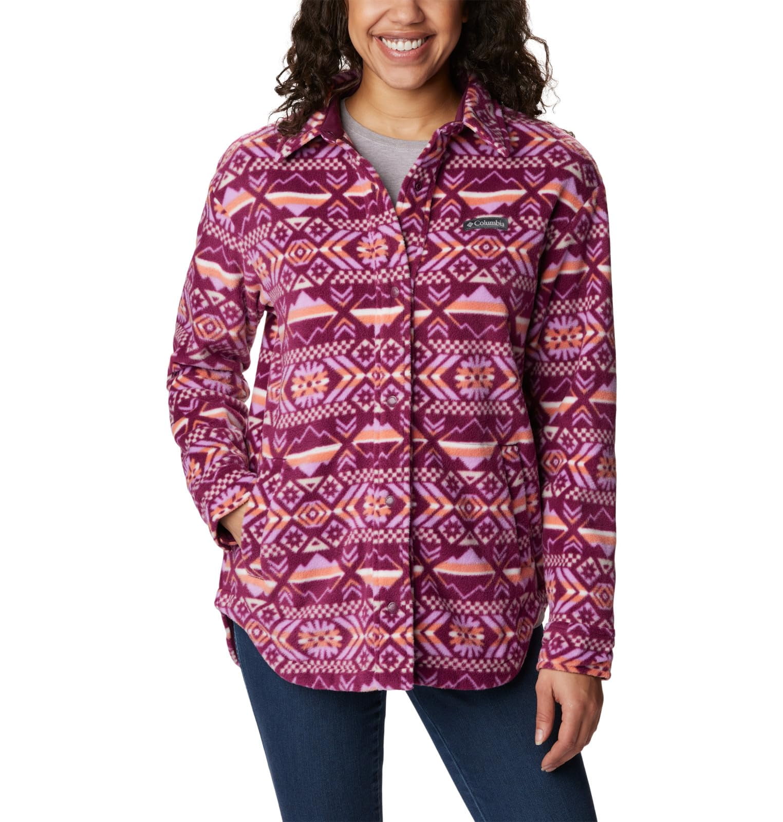 Columbia Women's Benton Springs Shirt Jacket, Marionberry Checkered ...