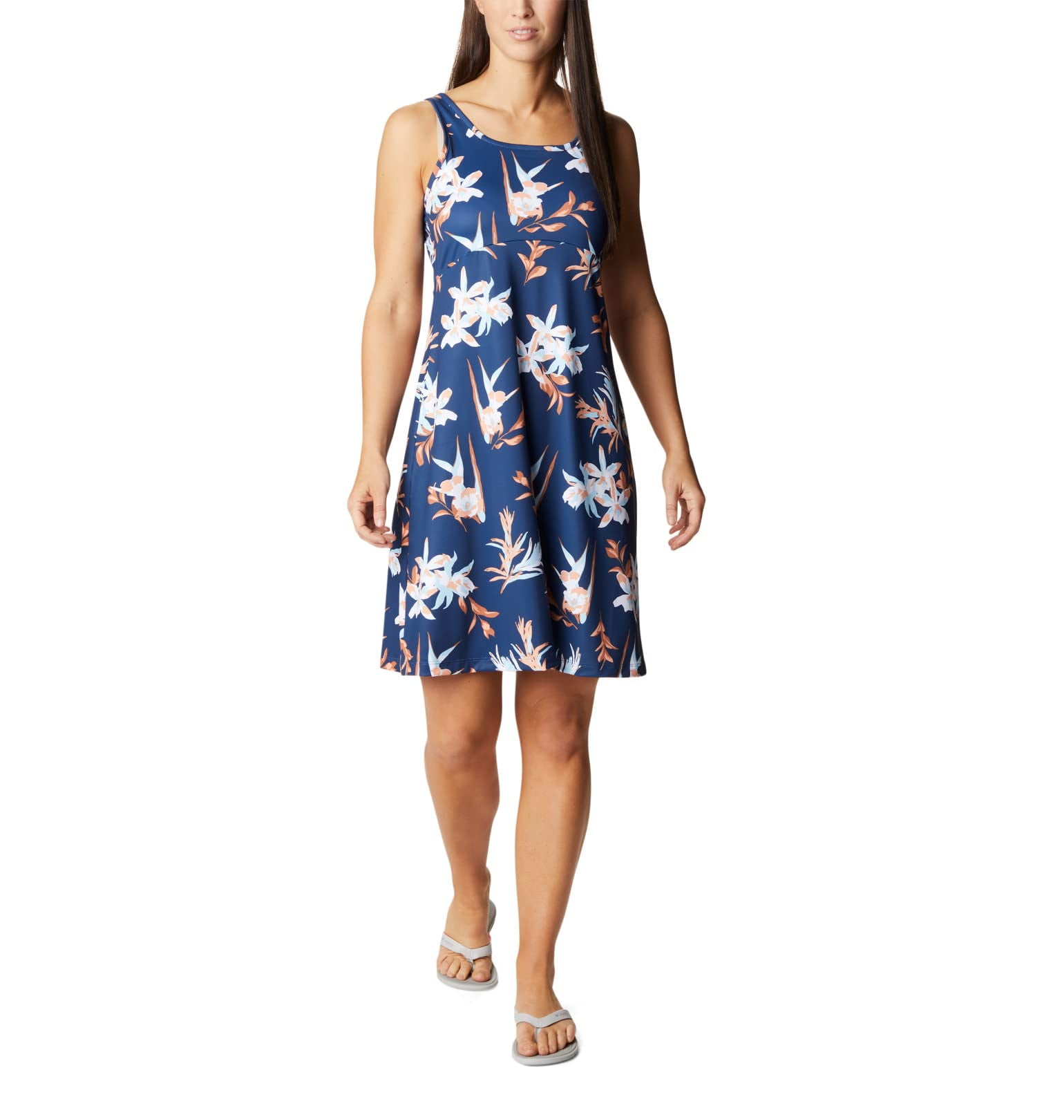 Columbia Women's Freezer III Dress, Carbon/Tossed Tropics, 1X Plus ...