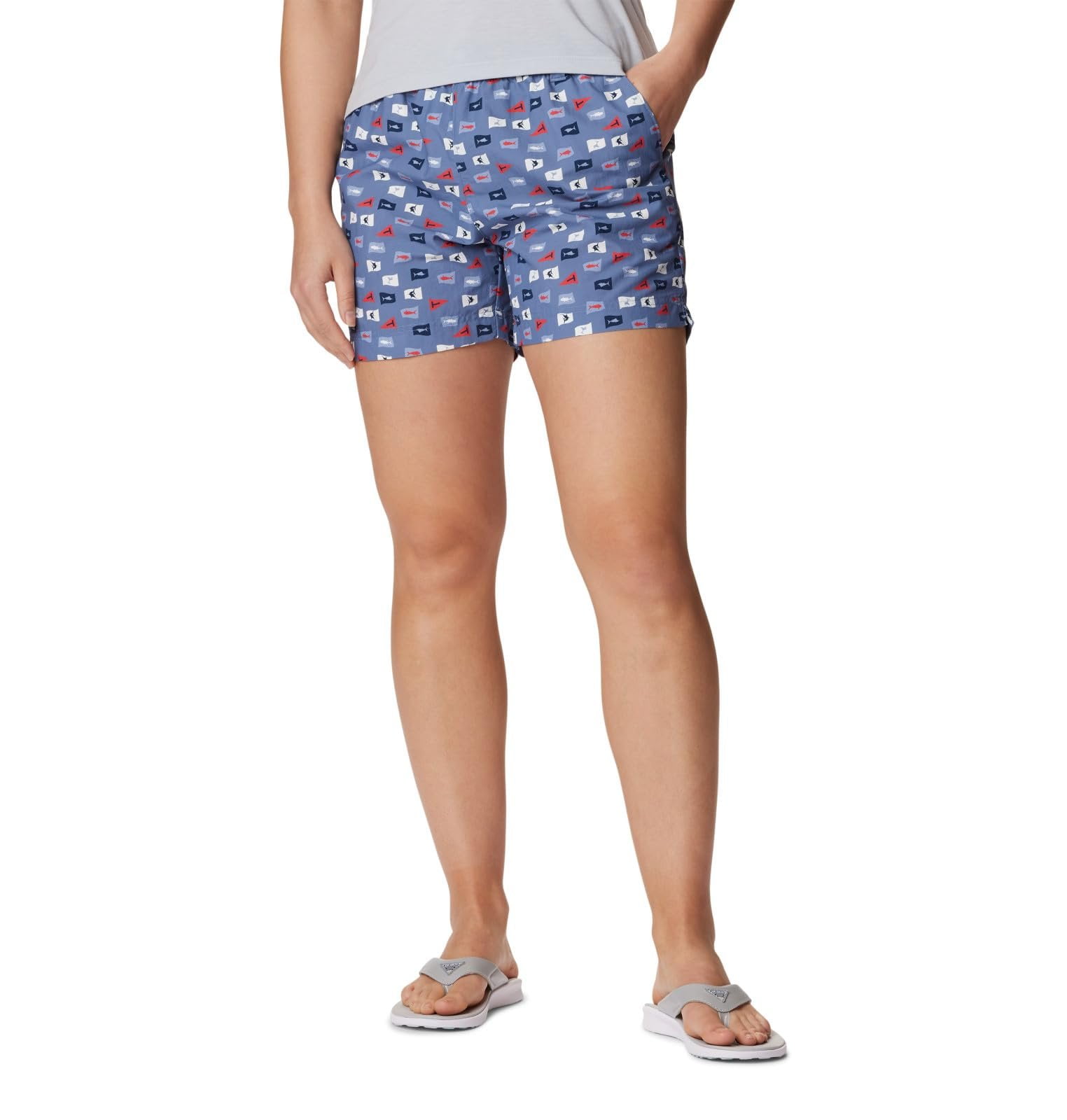 Columbia Women's Super Backcast Water Short, Bluestone/Flags Up, Small ...