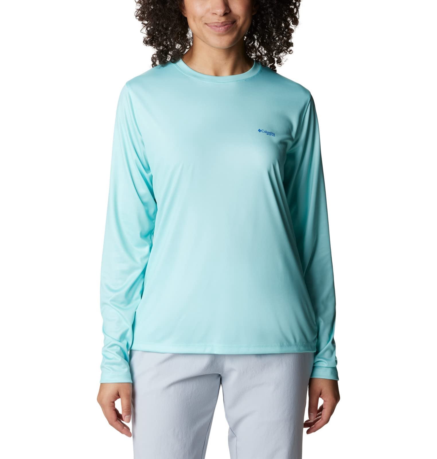 Columbia Women's Tidal Tee PFG Fish Flag Long Sleeve, Gulf Stream/Fish ...