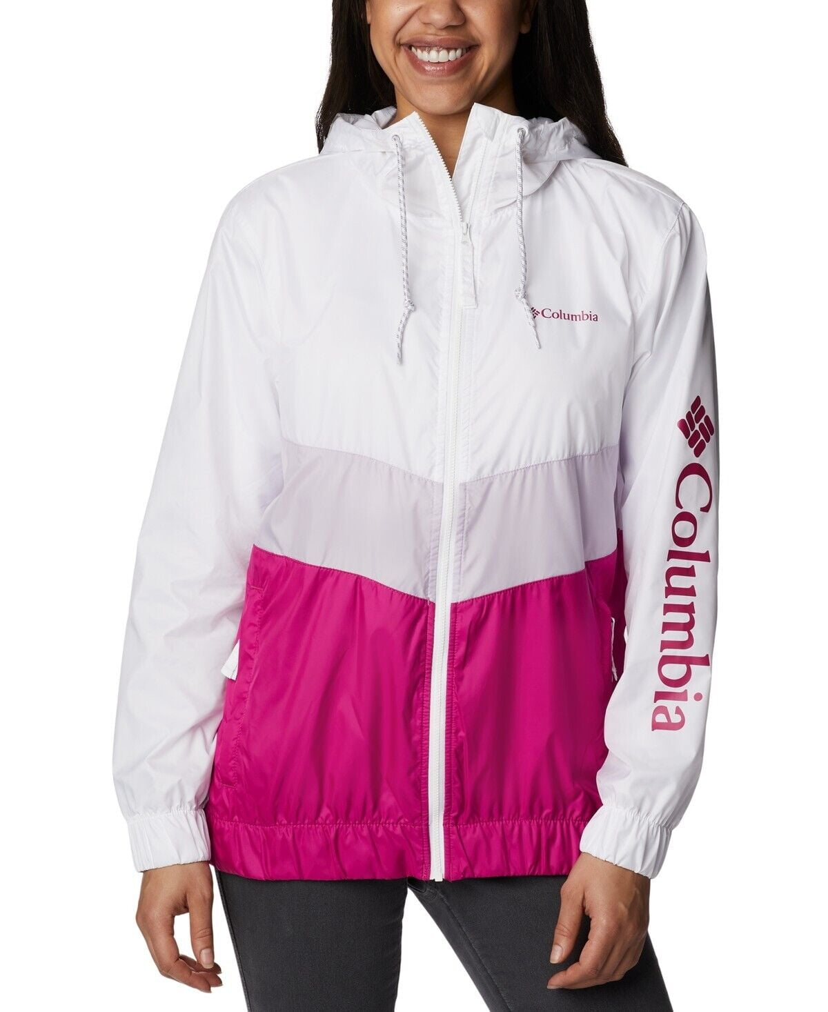 Columbia Womens Sandy Sail Windbreaker Jacket White, Lilac, Wild ...