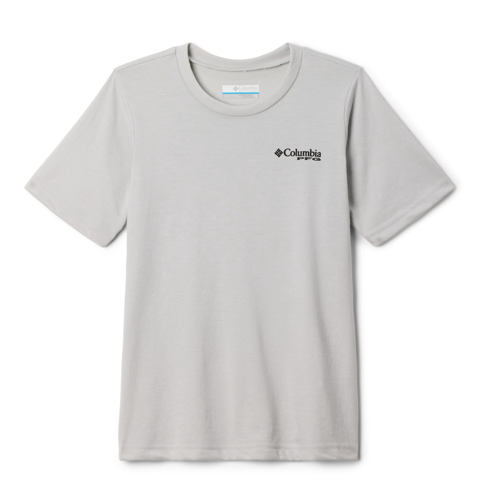 Columbia Youth PFG Short Sleeve Graphic Tee, Cool Grey/Fish Flag Fade ...