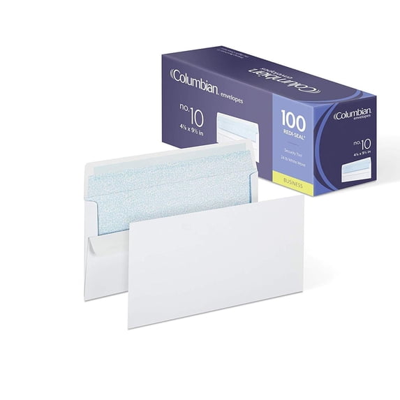 Columbian Envelopes No.10 Envelopes, Self-Seal, Security Tinted, 4-1/8 ...