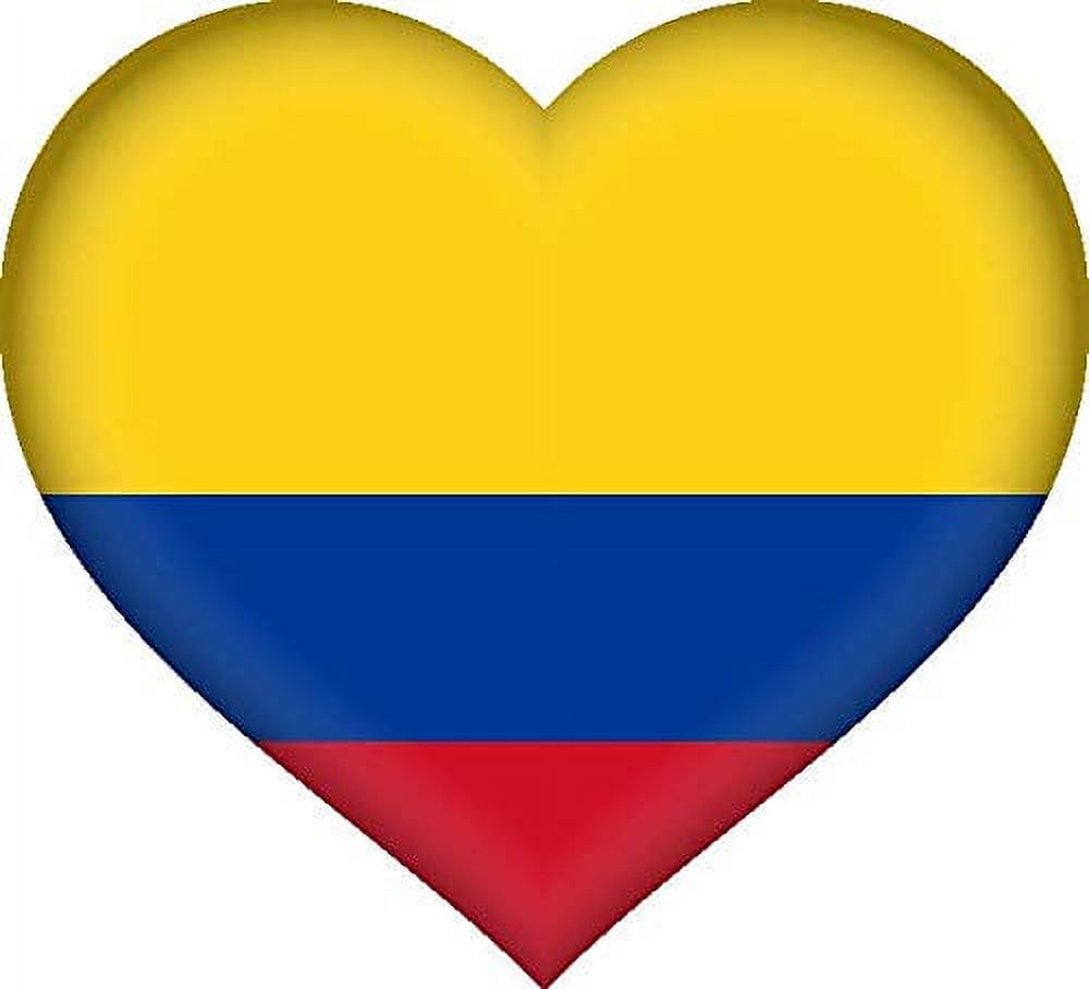 Columbian Flag Sticker Decal, (Pack of 2) Colombia Heart, Bandera de ...