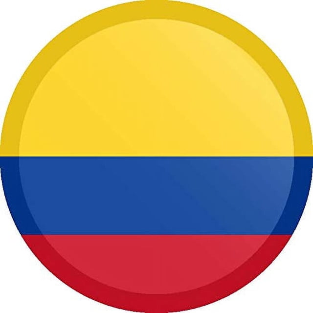 Columbian Flag Sticker (Pack of 2) Decal, Colombia Round Flag, Bandera ...