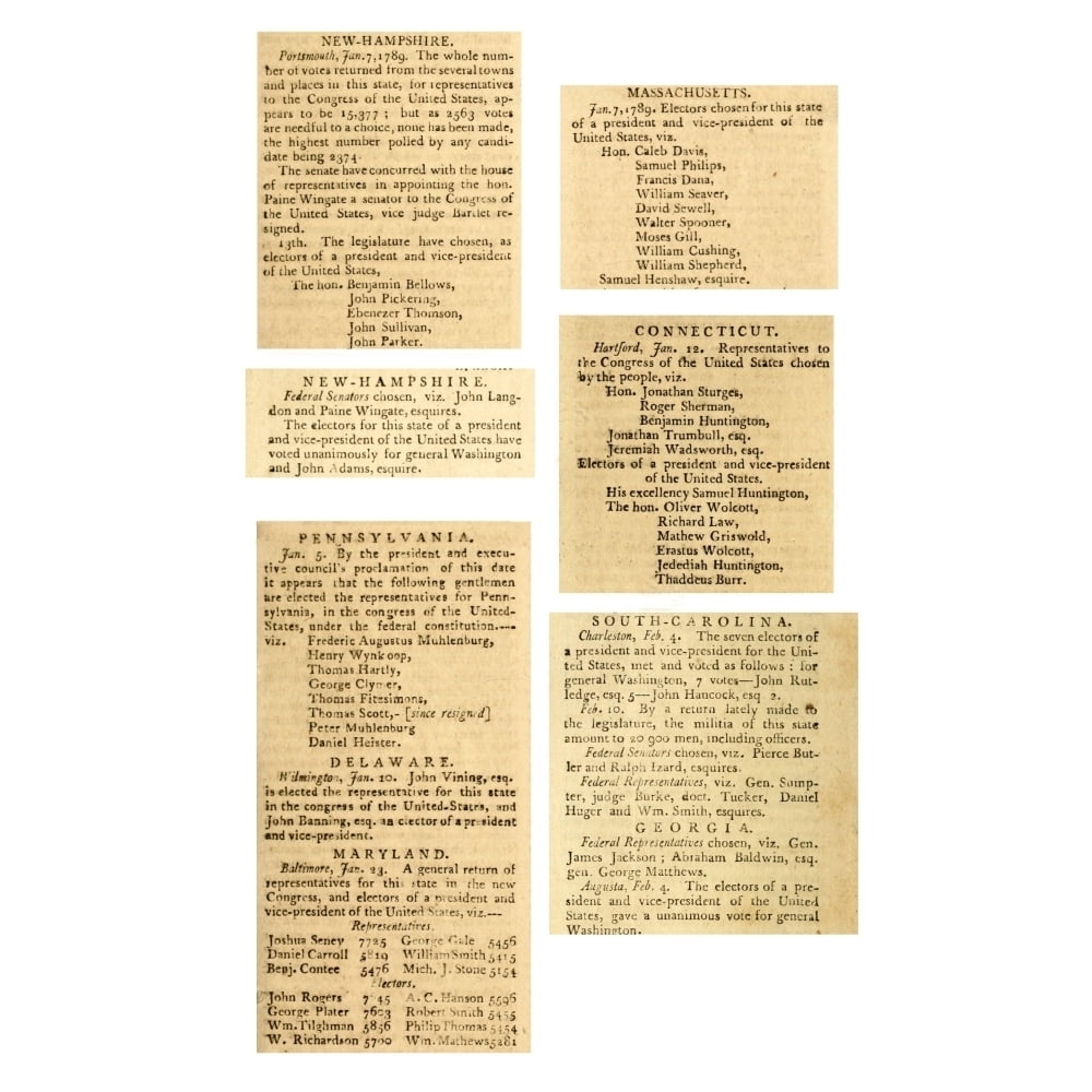 Columbian Magazine Reporting Of The Election Of George Washington In ...