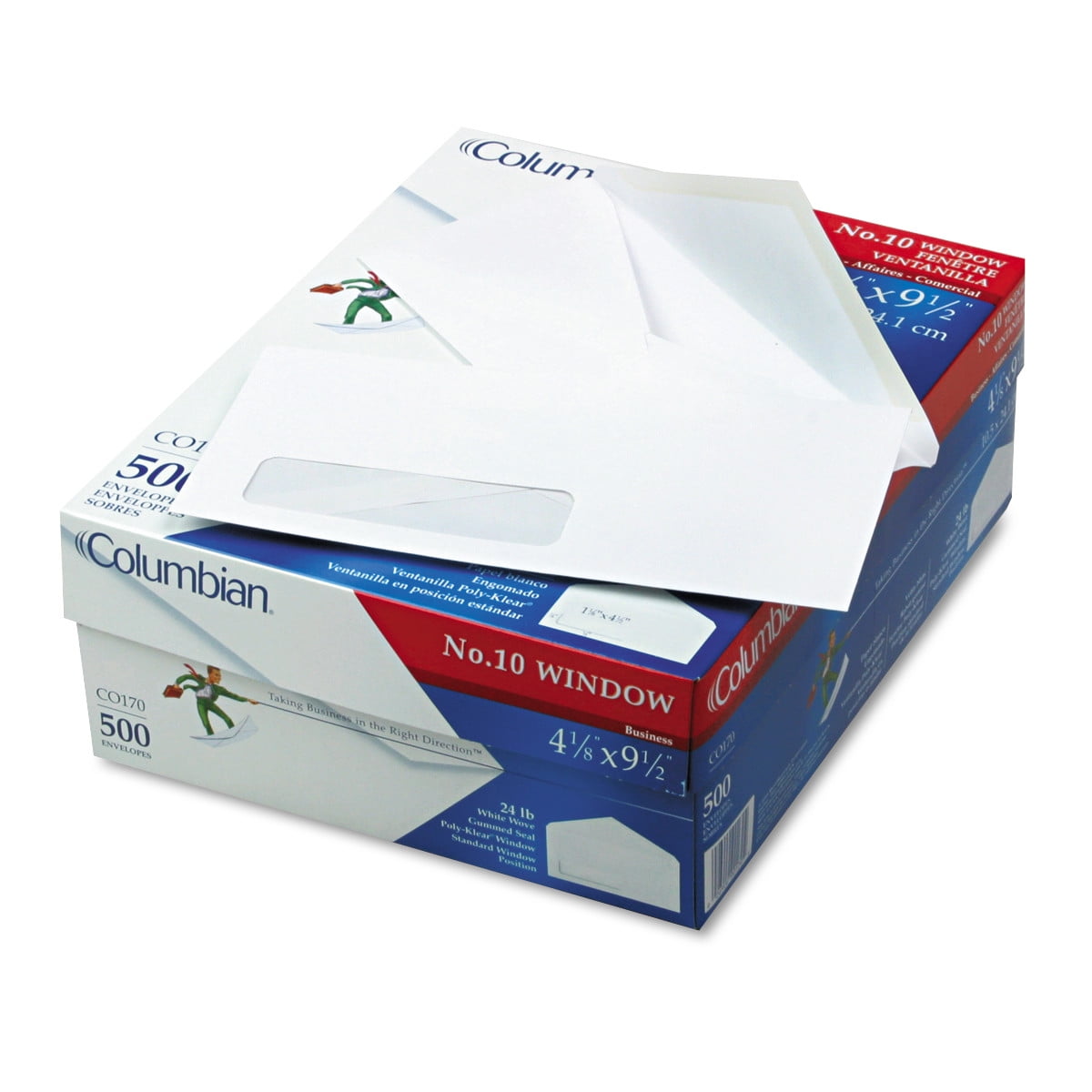 Columbian White Poly-Klear Woven Single Window Envelopes, Box of 500 ...