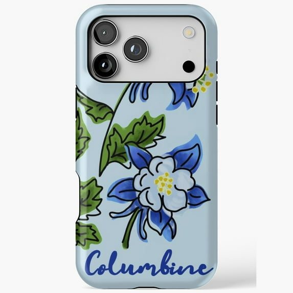 Columbine Flower Botanical Art Print iPhone Case 11 through 17 Pro Max ...