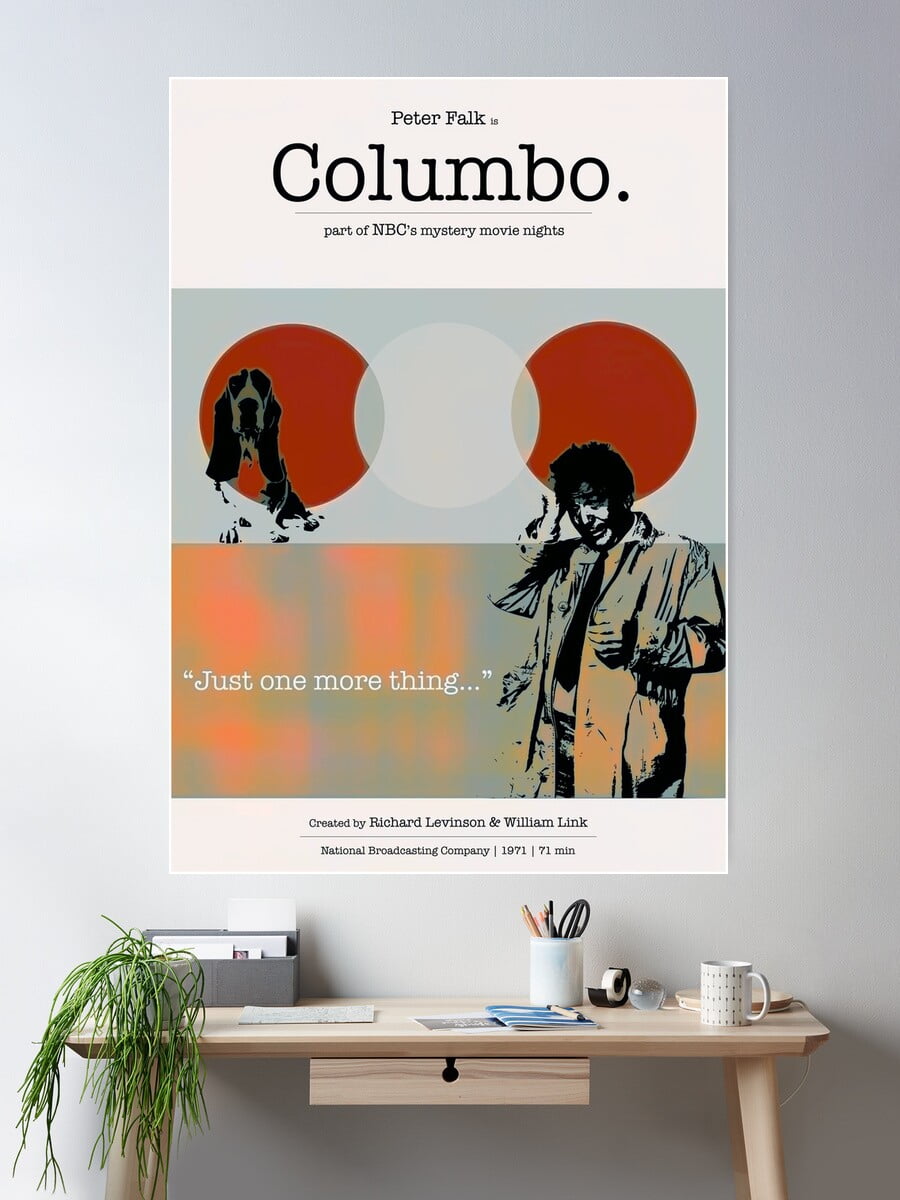 Columbo Poster Starring Peter Falk Poster Wall Art, Modern Wall Decor ...