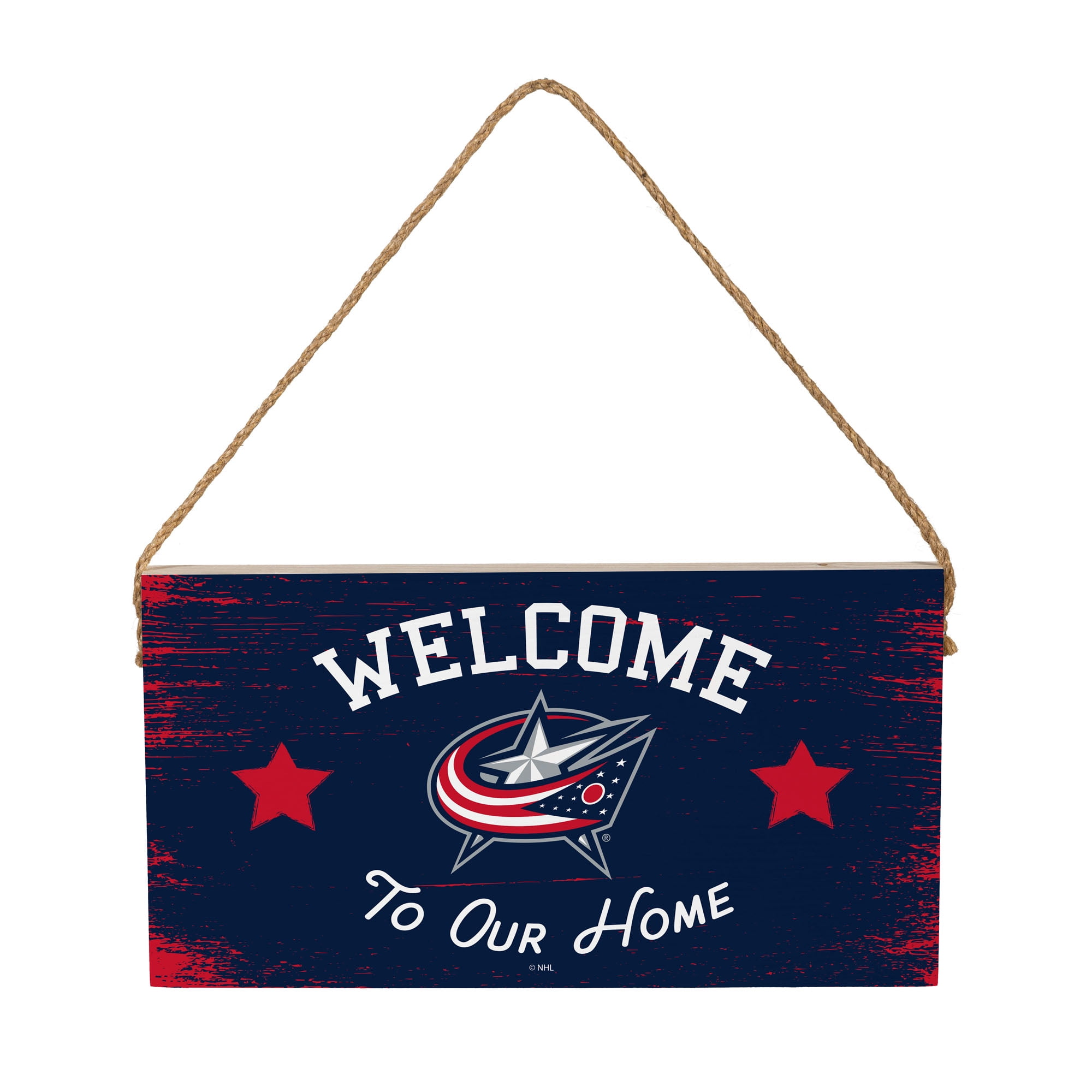 Columbus Blue Jackets 6" x 11" Welcome Home Wood Wall Sign with Rope ...