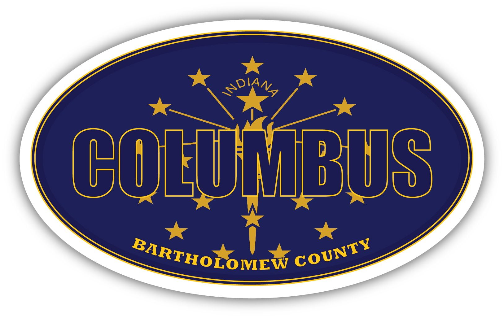 Columbus City Indiana State Flag | IN Flag Bartholomew County Oval ...