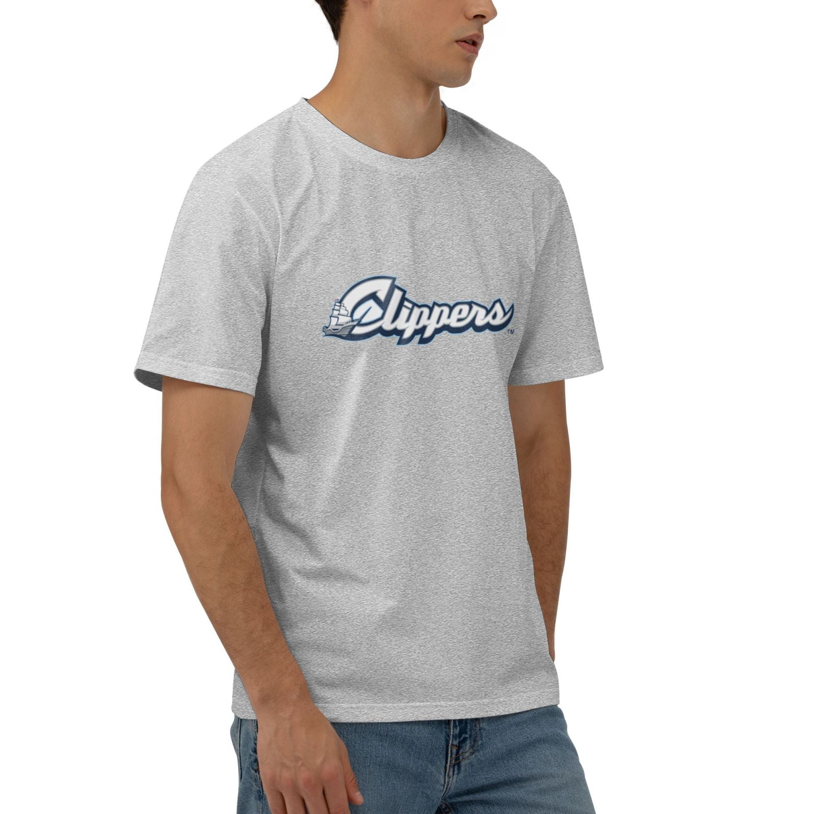 Columbus Clippers Logo Men'S 170g Combed Cotton Short Sleeve T-Shirt ...