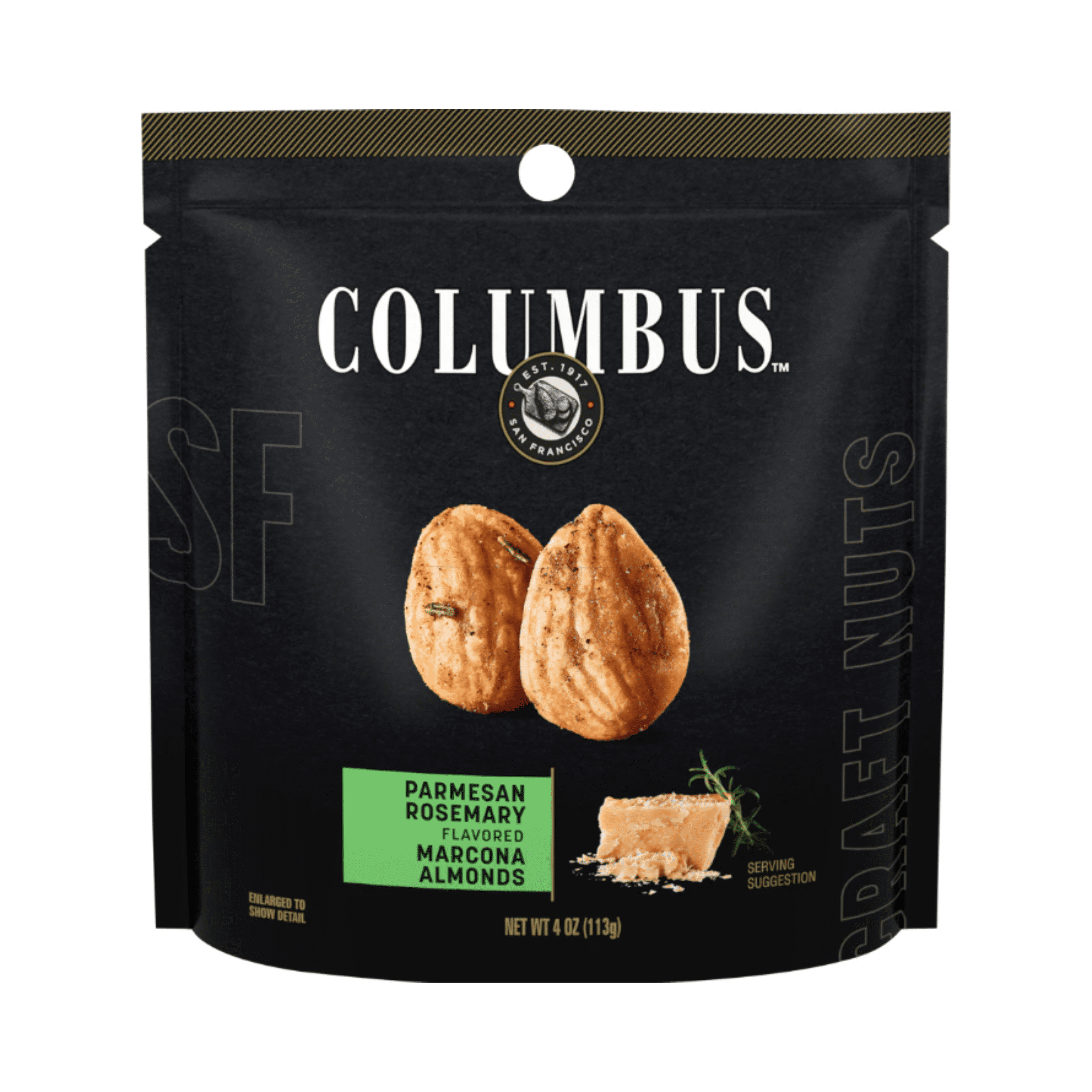 Columbus, Parmesan Rosemary Marcona Almonds, Shelf Stable 4 oz Plastic ...