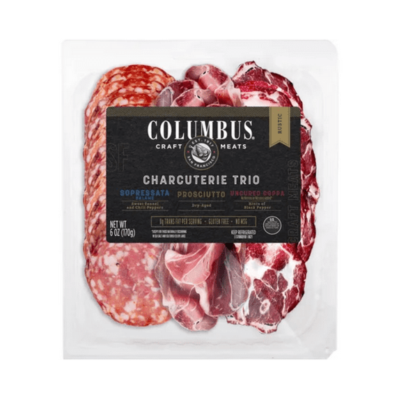Columbus, Rustic Charcuterie Trio, Sliced Meats, Refrigerated 6 oz ...