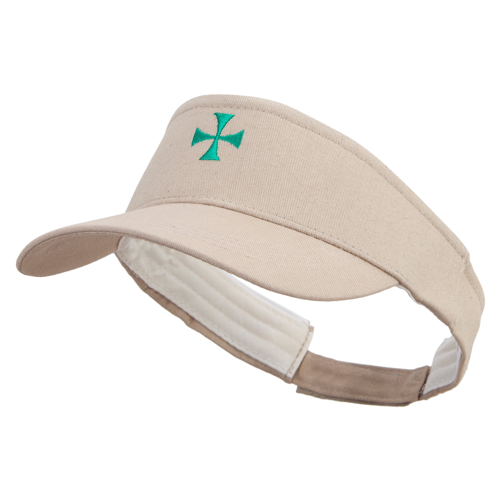 Columbus Day Cross Embroidered Brushed Cotton Sun visor - Khaki OSFM ...