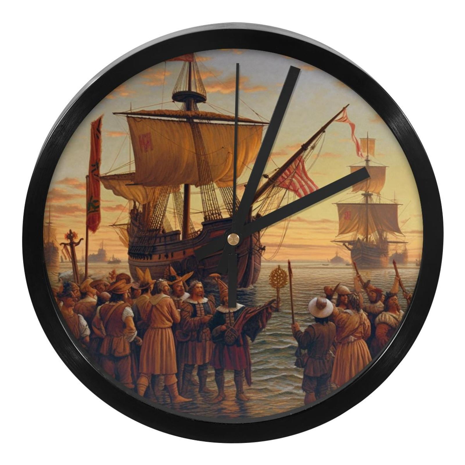 Columbus Day Modern Quartz Wall Clock for Offices, Classrooms, and ...