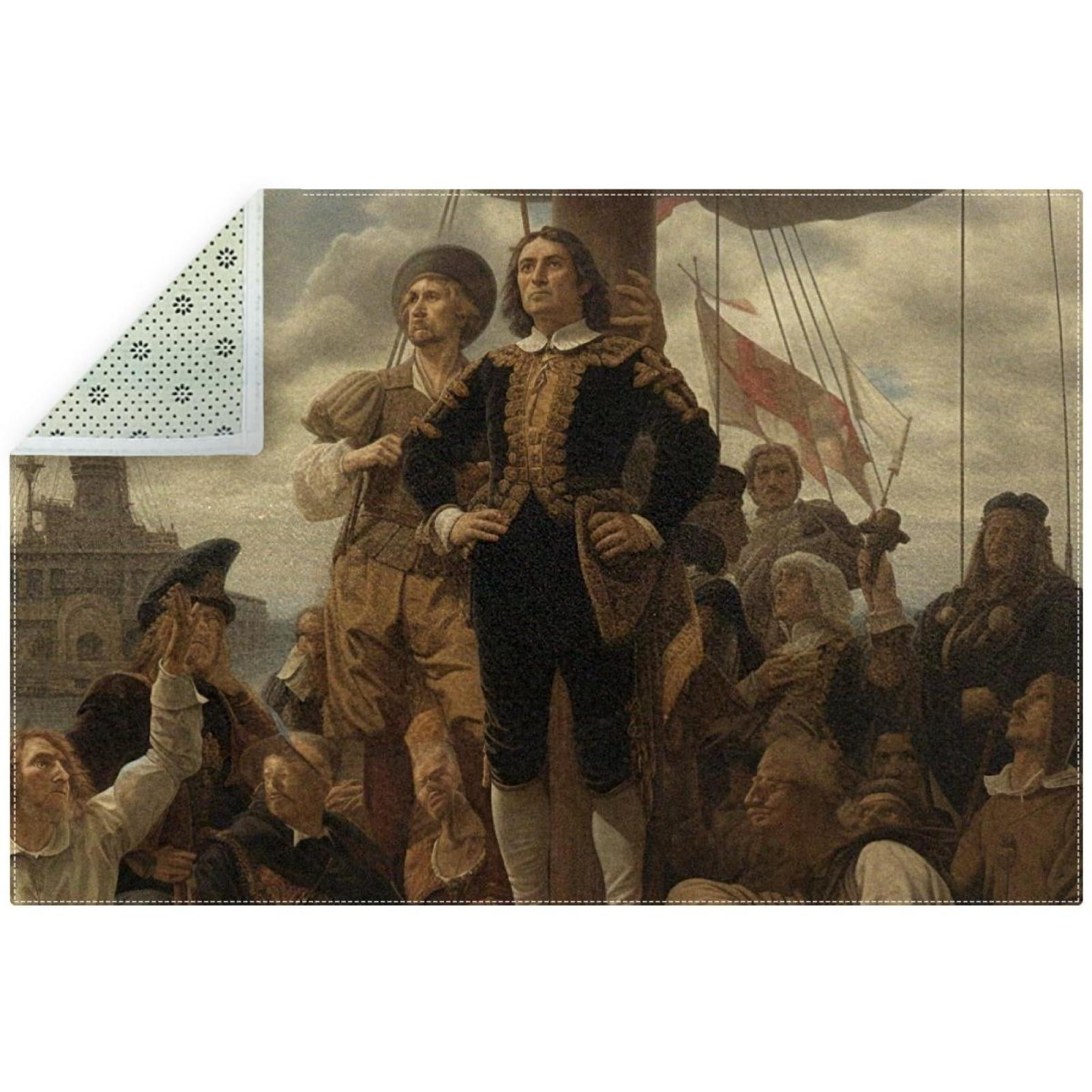 Columbus Day Polyester Office Mat - Right-Angle Floor Protector for ...