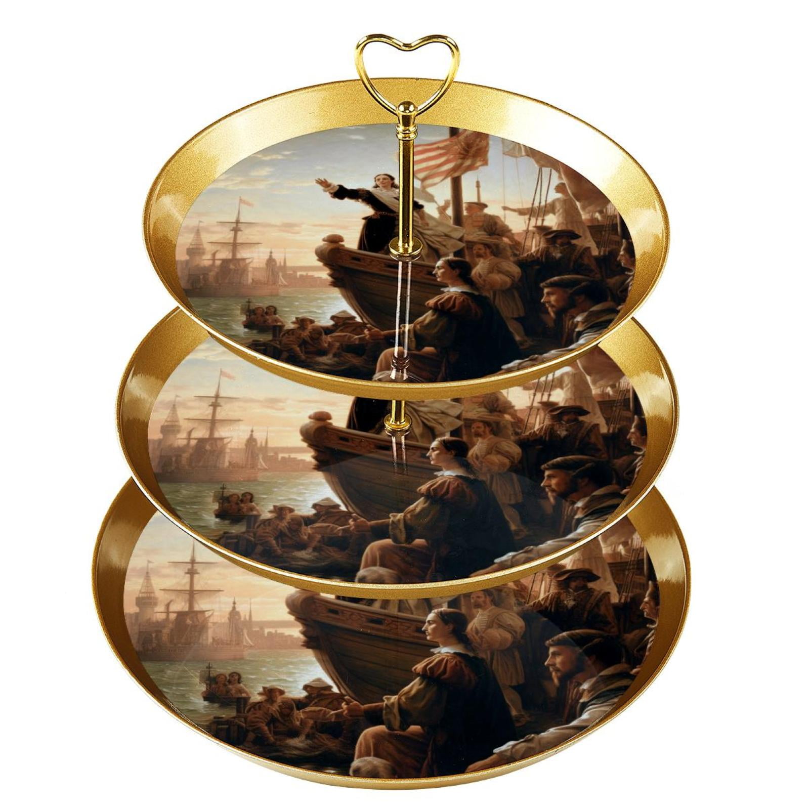 Columbus Day Premium Plastic Discs Dessert Table Display Stand - 32cm ...