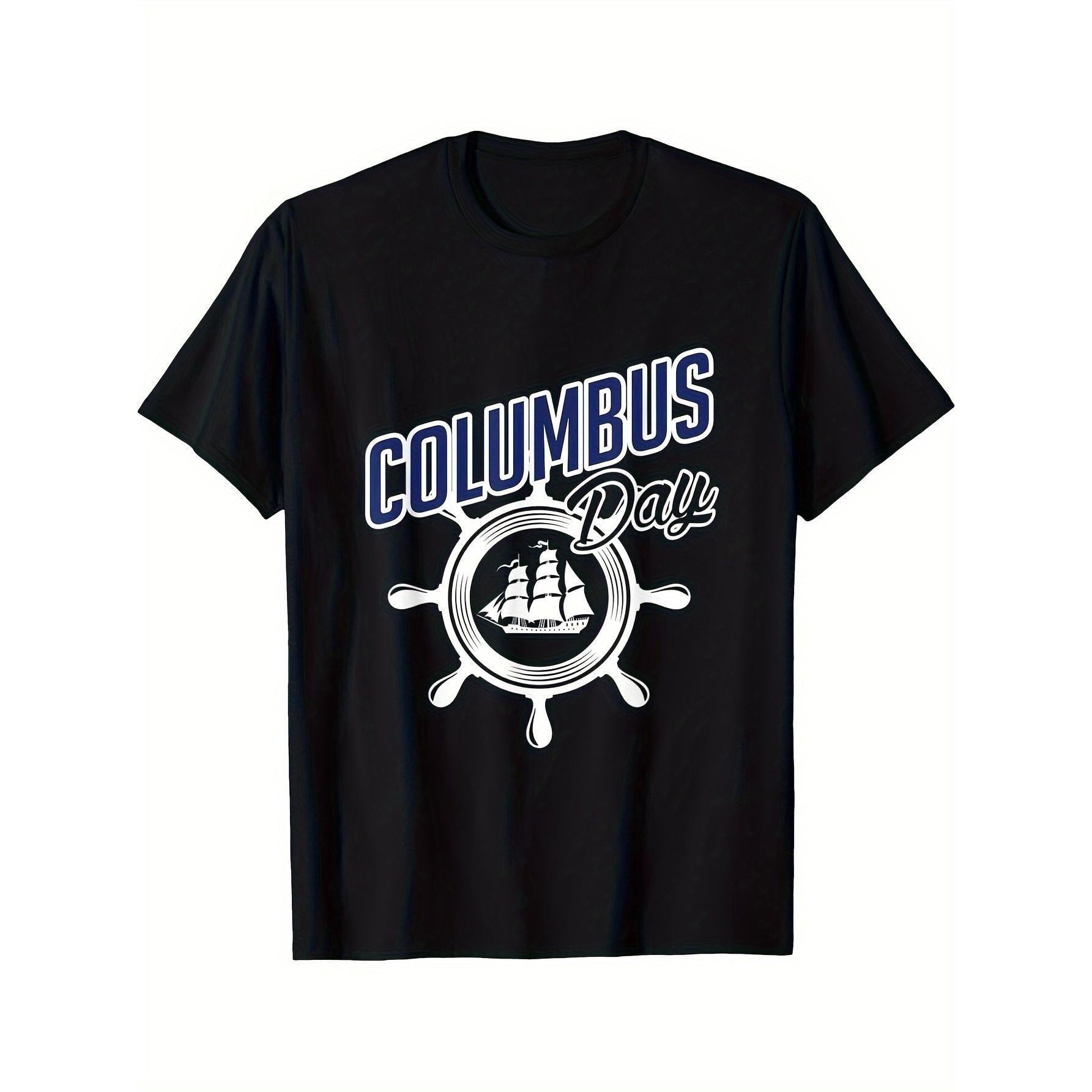 Columbus Day Tee,Christopher Columbus Ship Wheel Graphic T-Shirt ...