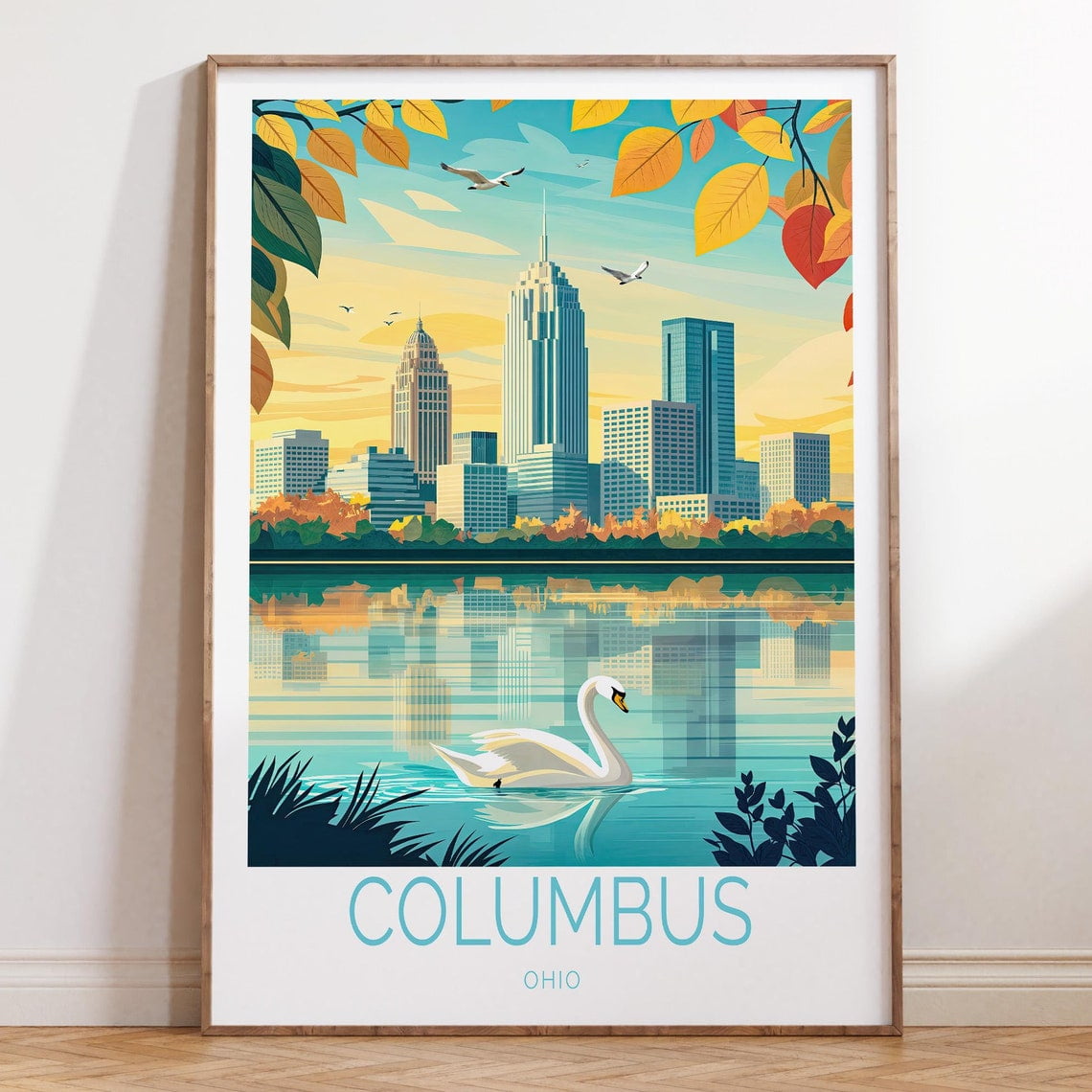 Columbus Ohio Travel Poster, Columbus City Wall Art, Ohio Travel Print ...