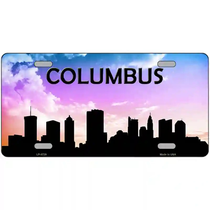 Columbus Silhouette Metal Novelty License Plate 7" x 4" Motorcycle ...