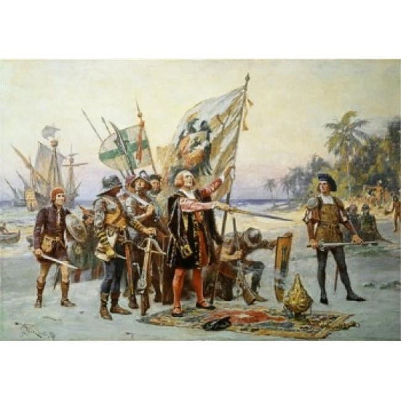 Columbus at San Salvador Jean Leon Gerome Ferris 1863-1930 American ...
