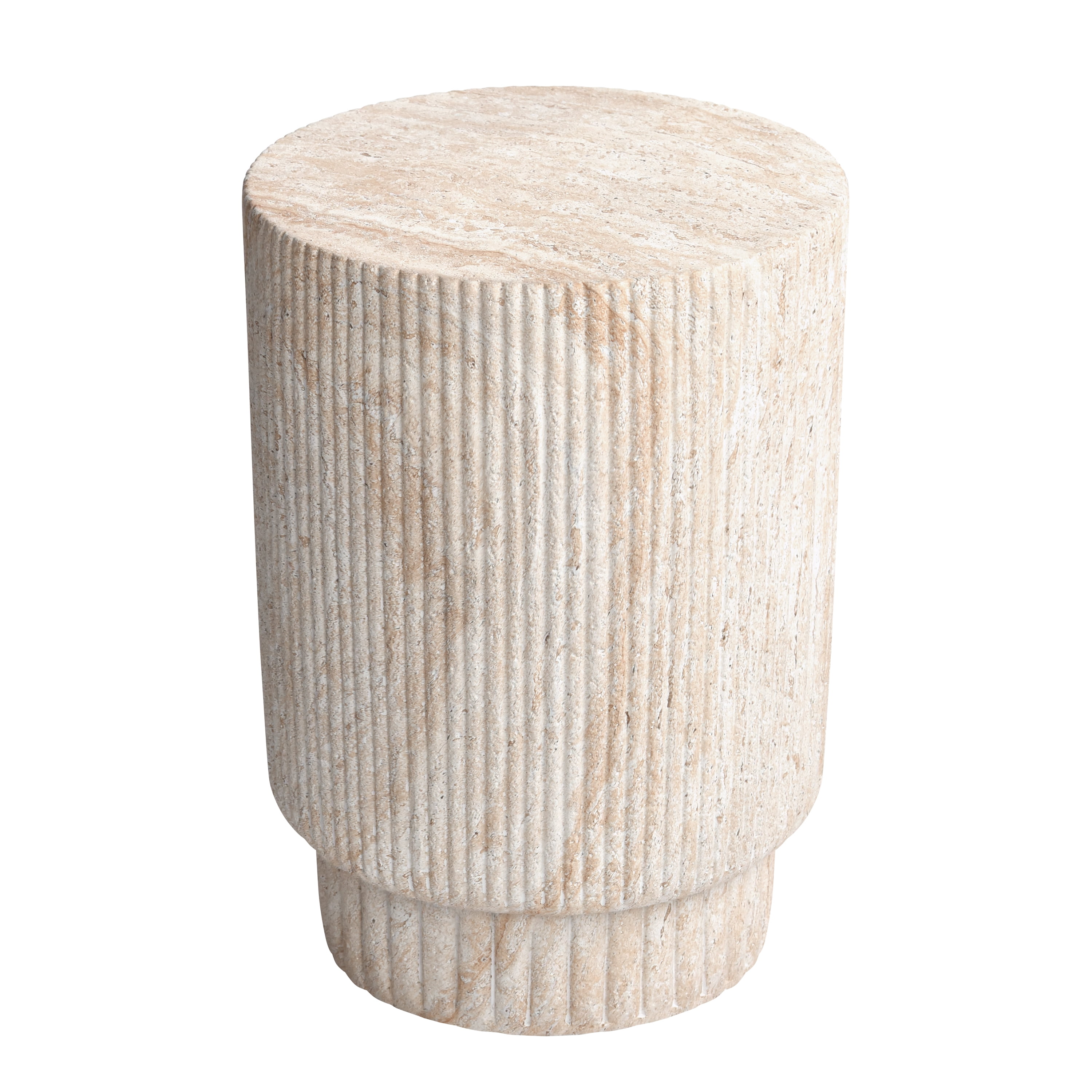 Italian Design Column Stone Finish MgO Side Accent Table - Walmart.com