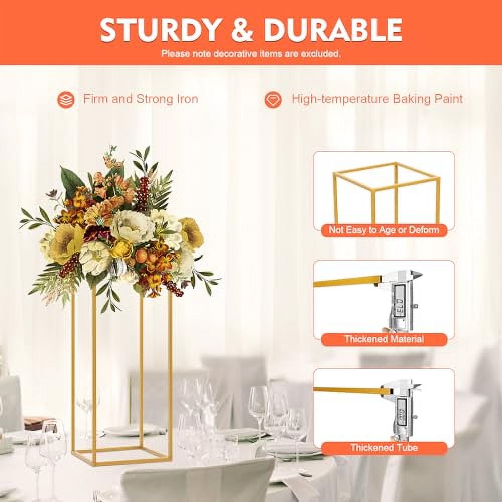 Column Vases Gold Centerpieces for Tables -Wedding Centerpieces Flower ...