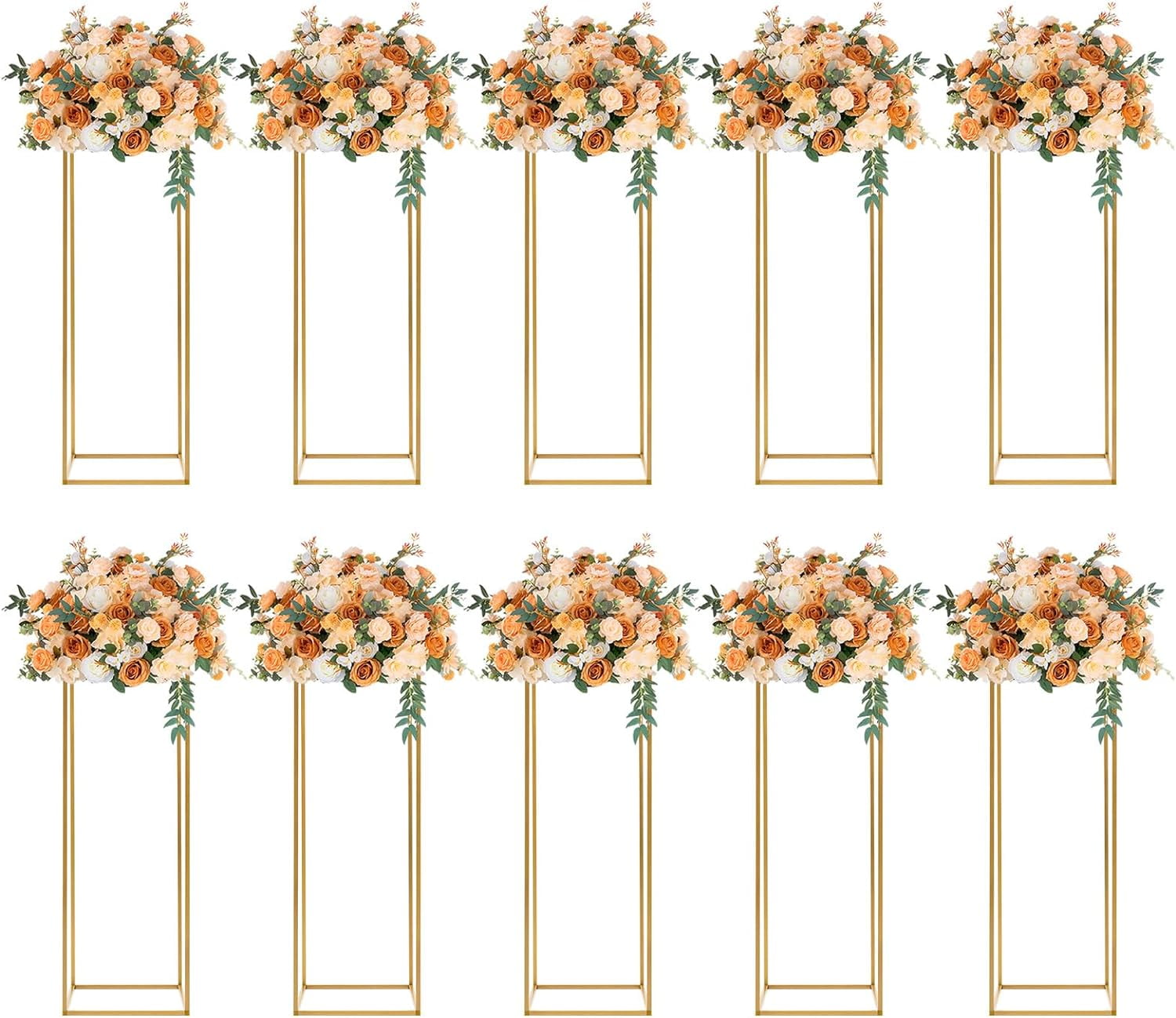 Column Vases Gold Centerpieces for Tables -Wedding Centerpieces Flower ...