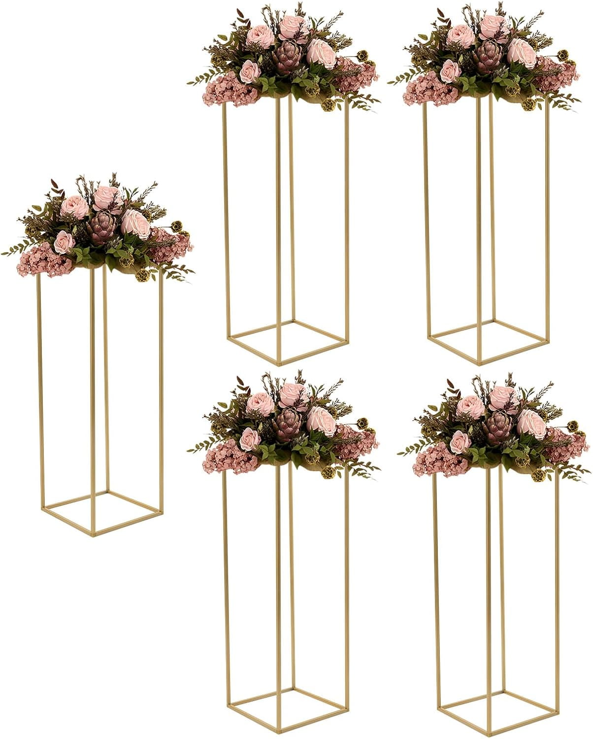 Column Vases Gold Centerpieces for Tables -Wedding Centerpieces Flower ...