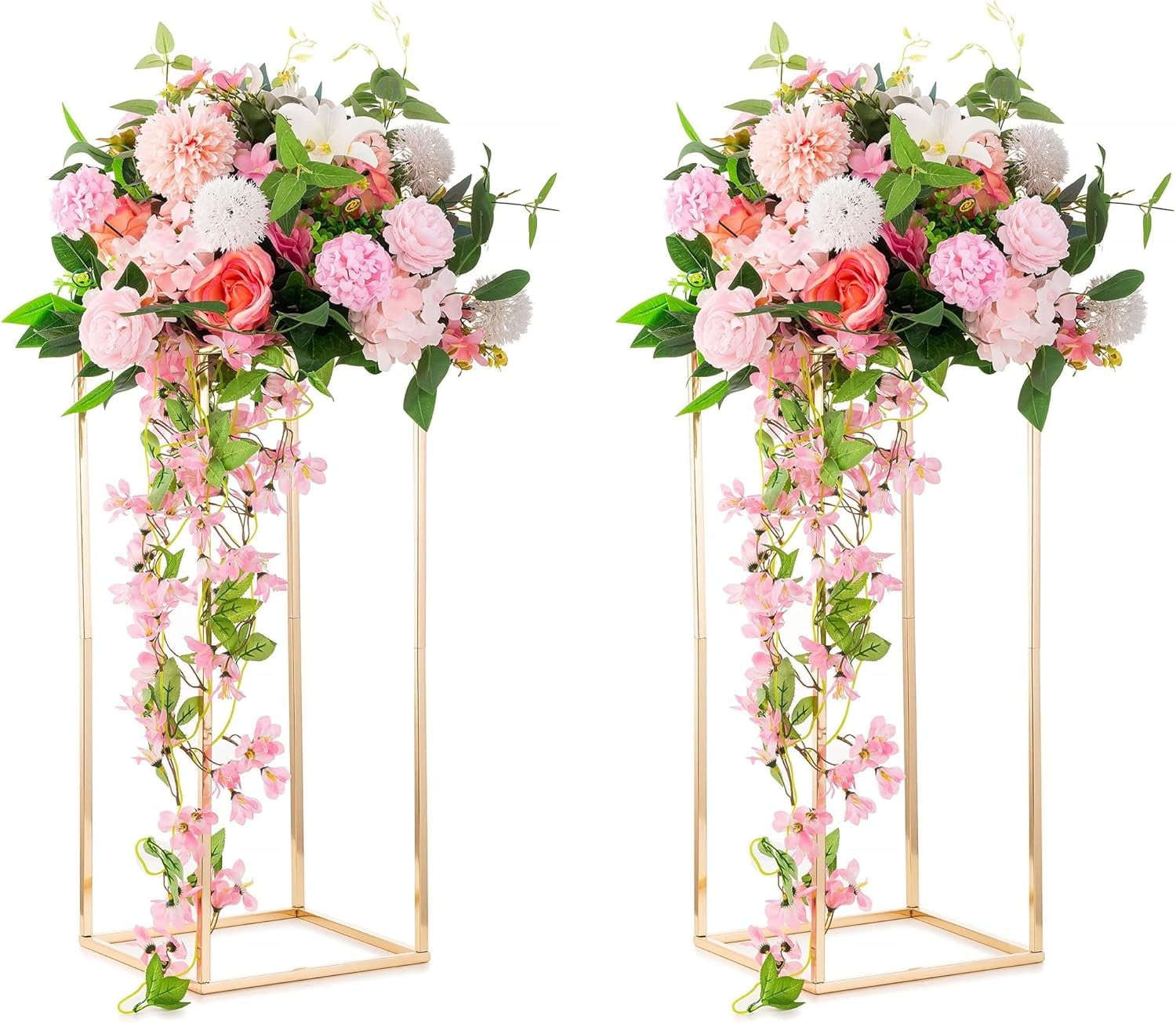 Column Vases Wedding Centerpieces for Tables - Metal Flower Stand ...