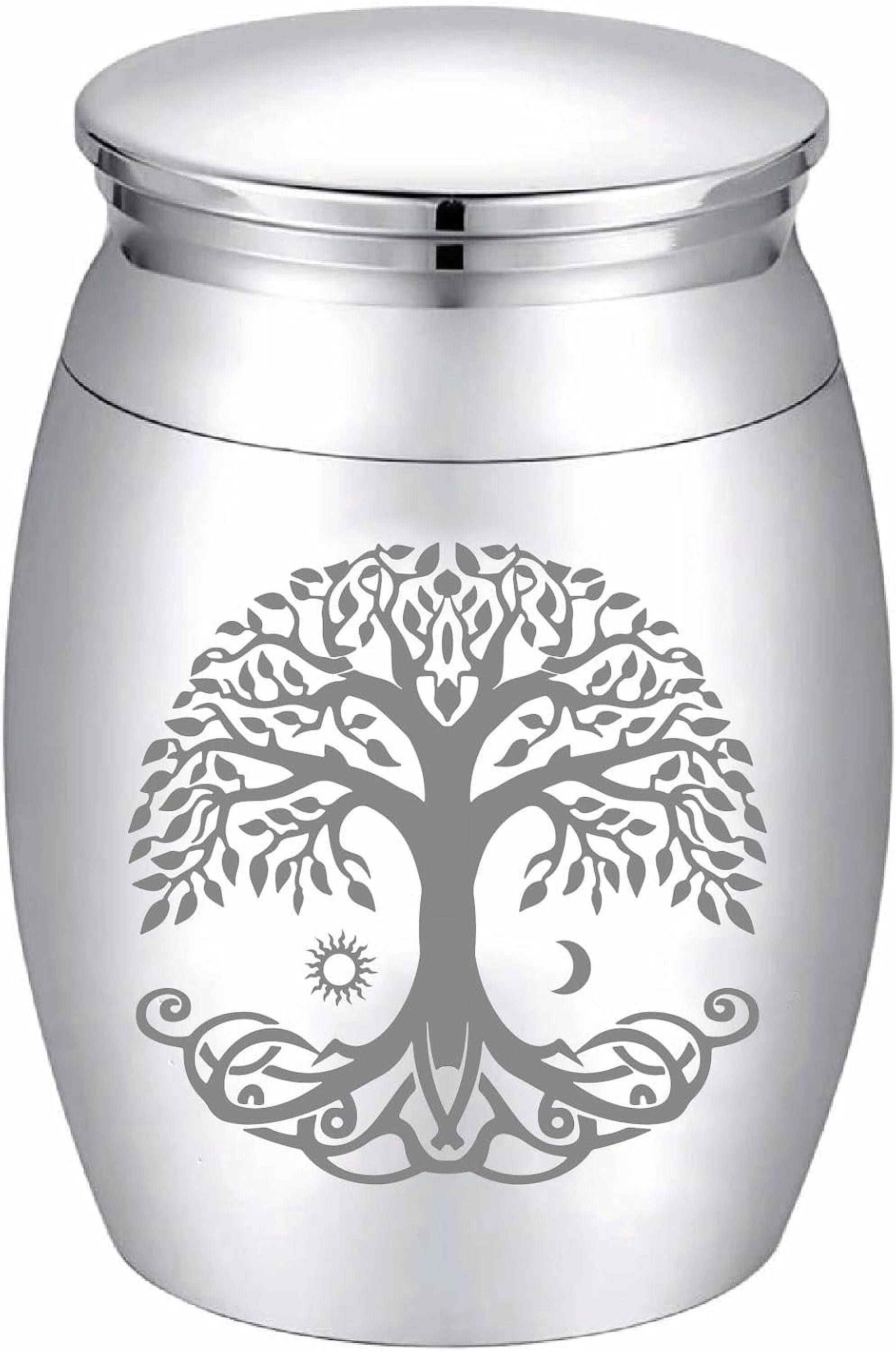 Column Zinc Alloy Cremation Urn with Velvet Packing Pouches Polishing ...
